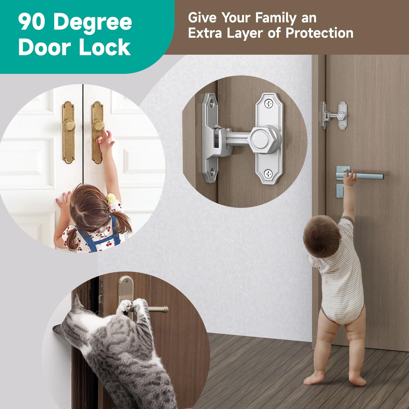 Snapklik.com : Mixizigoz Heavy Duty Barn Door Lock-90/180 Degree Flip ...