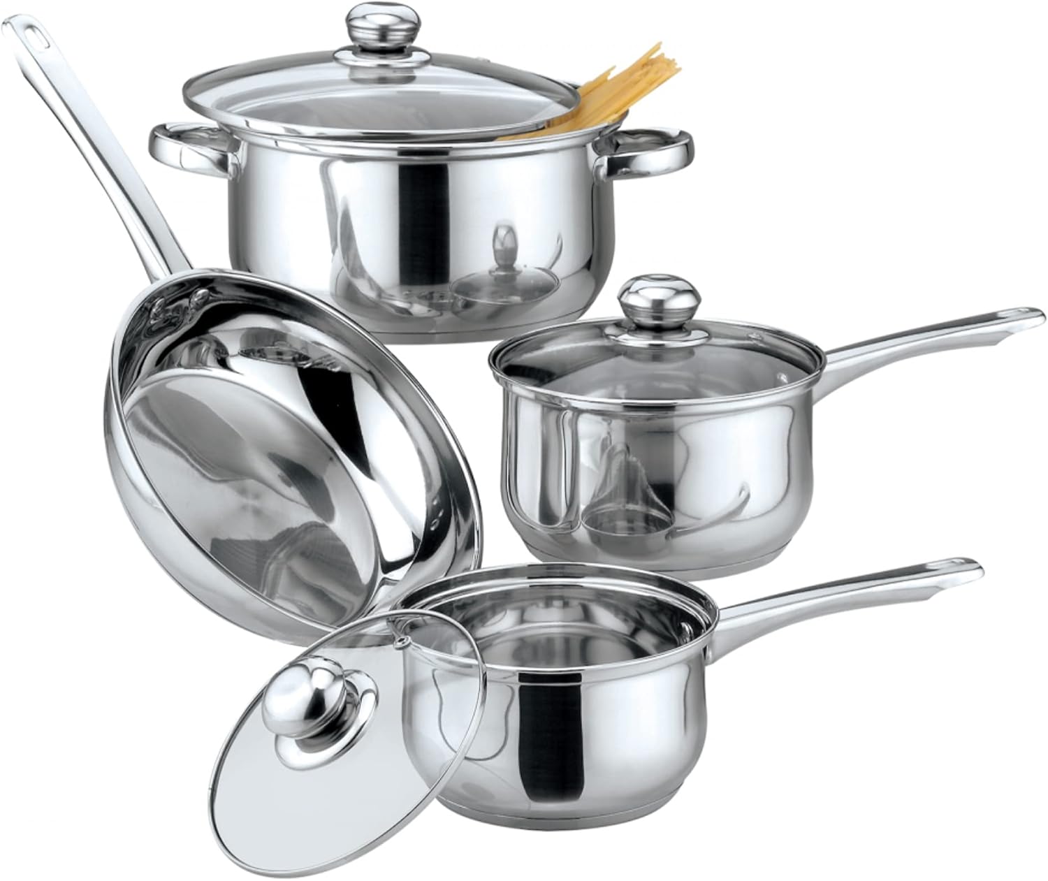 Amazon.com: Gourmet Edge 7 Piece Stainless Steel Cookware Set: Home ...