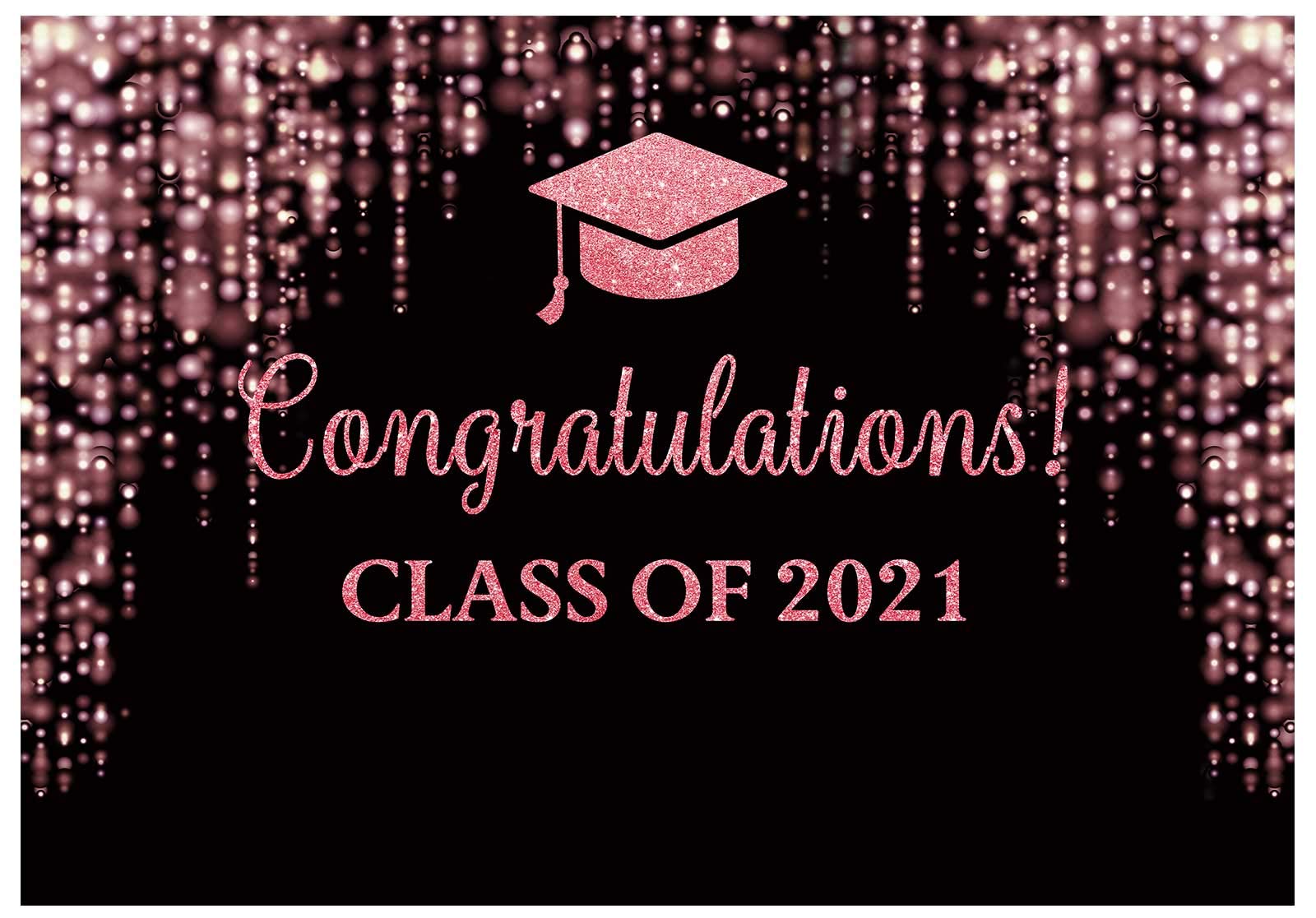 Funnytree 7x5ft Graduation Party Backdrop Class Of 2021 Girl Rose ...