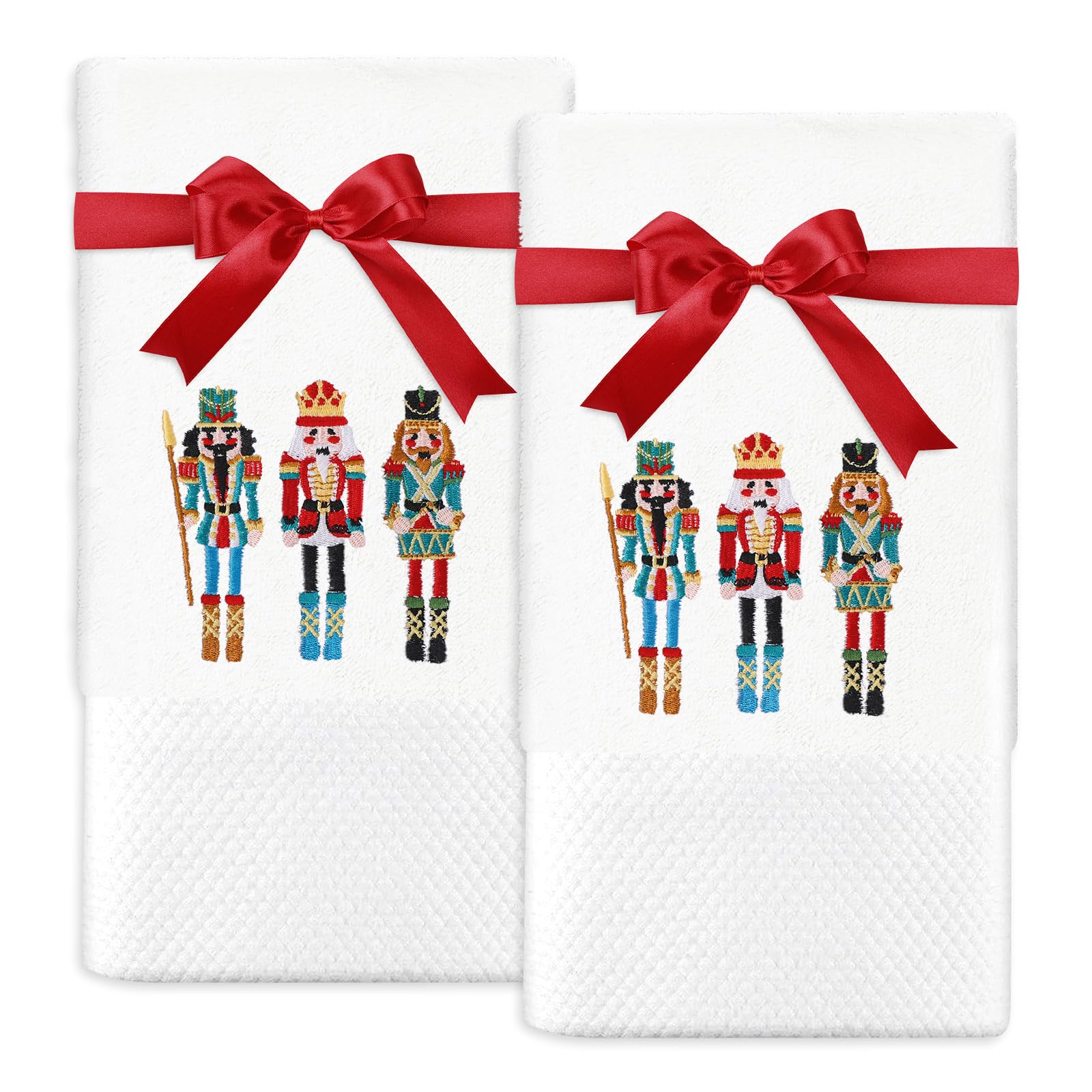 Amazon.com: JarThenaAMCS 2 Pack Christmas Hand Towel Cotton Embroidered ...
