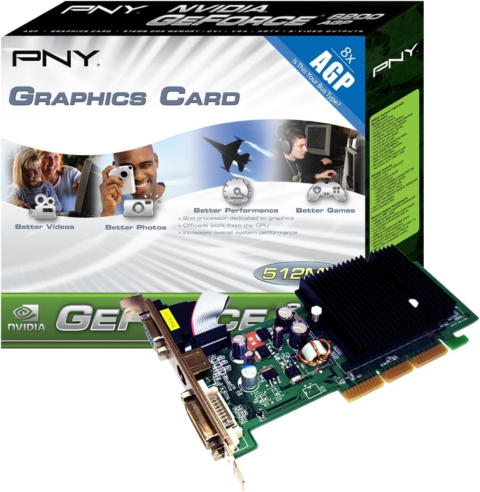 Amazon.com: PNY 6200 512 MB AGP DVI Graphics Card VCG62512APB : Electronics