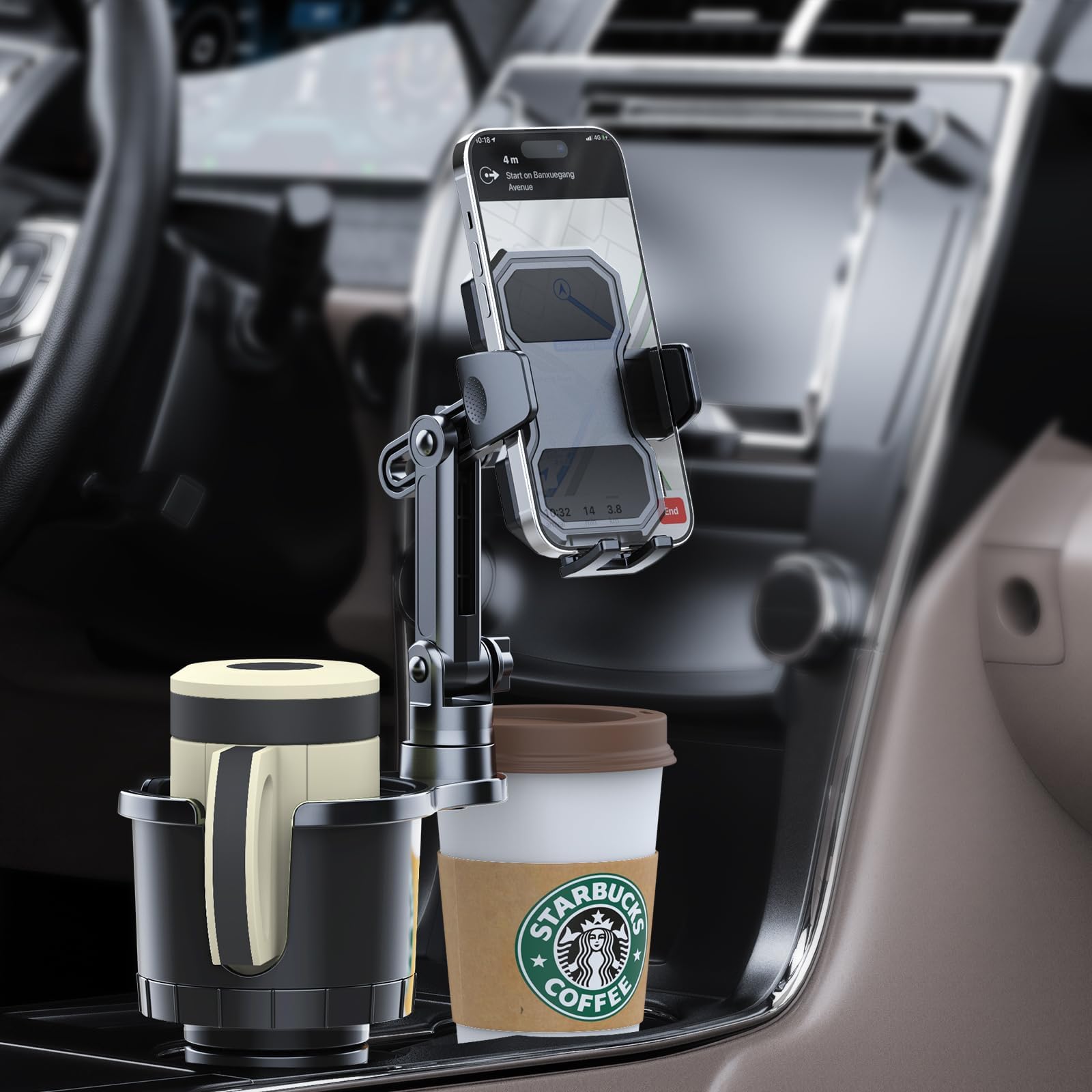 Amazon.com: Cup Holder Phone Mount for Car, Adjustable Cup Holder Base ...