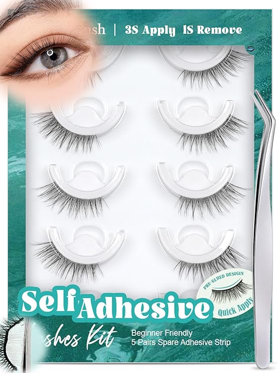 Amazon.com: Obeyalash Self Adhesive Half Eyelashes Cat Eye, Waterproof ...