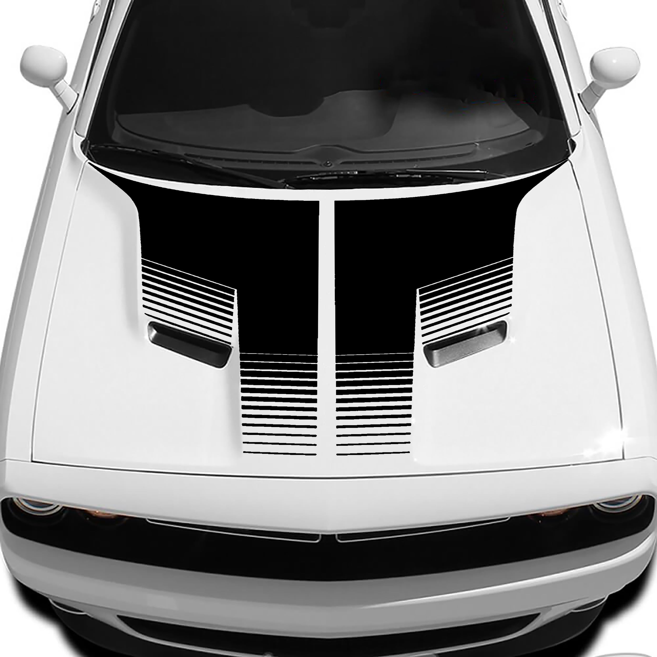 Amazon.com - T Stye Strobe Hood Stripes Auto Vinyl Graphics Decals ...