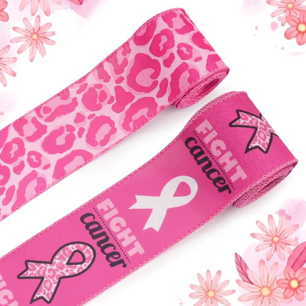 Amazon.com: Threetols 2 Rolls 10 Yards Breast Cancer Awareness Wired ...