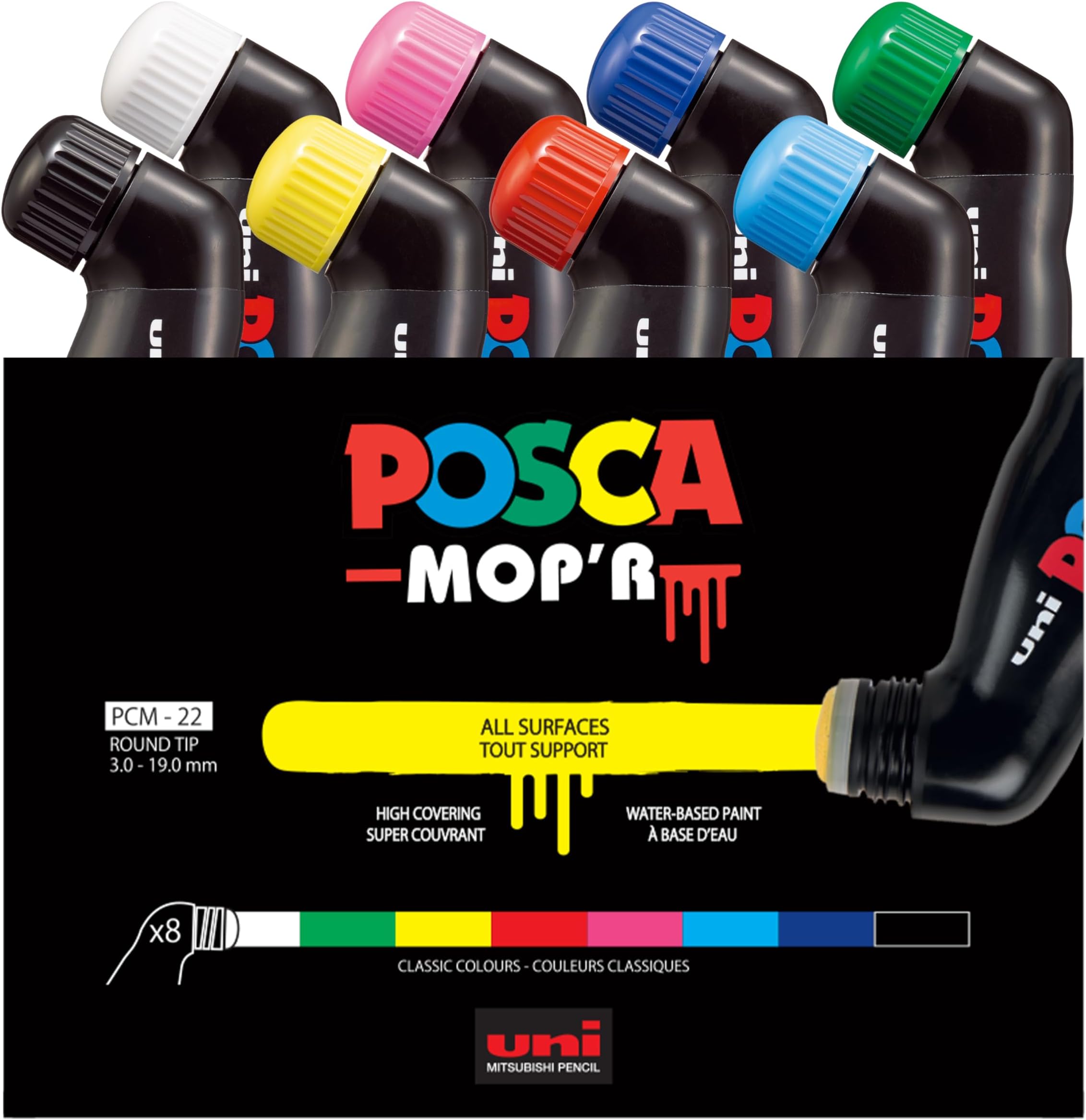 POSCA MOP’R PCM-22 Water Based Permanent Paint Markers. Round Tip for ...