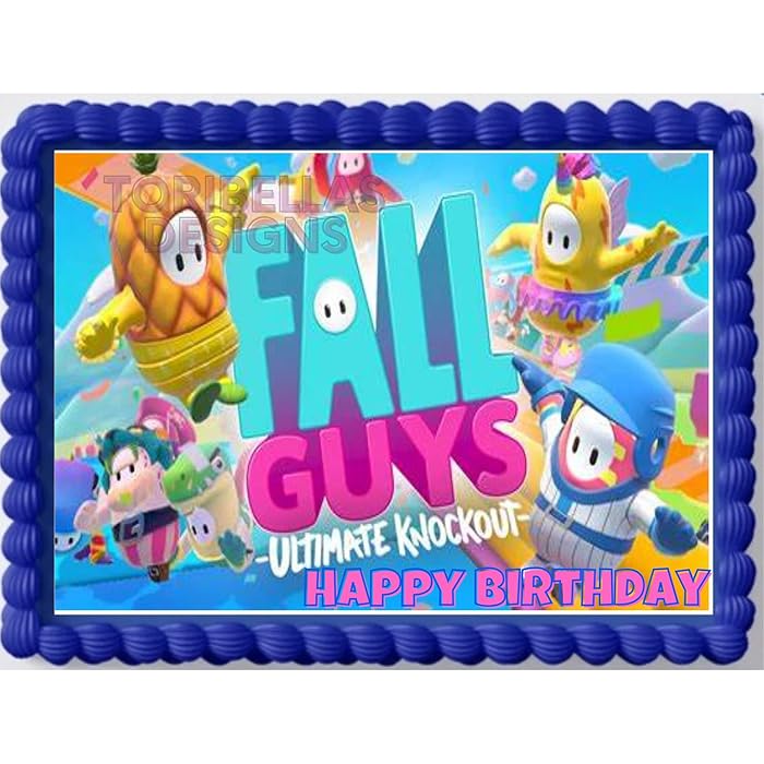 Buy Fall Guy Gamer Edible Cake Topper Frosting Sheet Icing Paper Cake ...