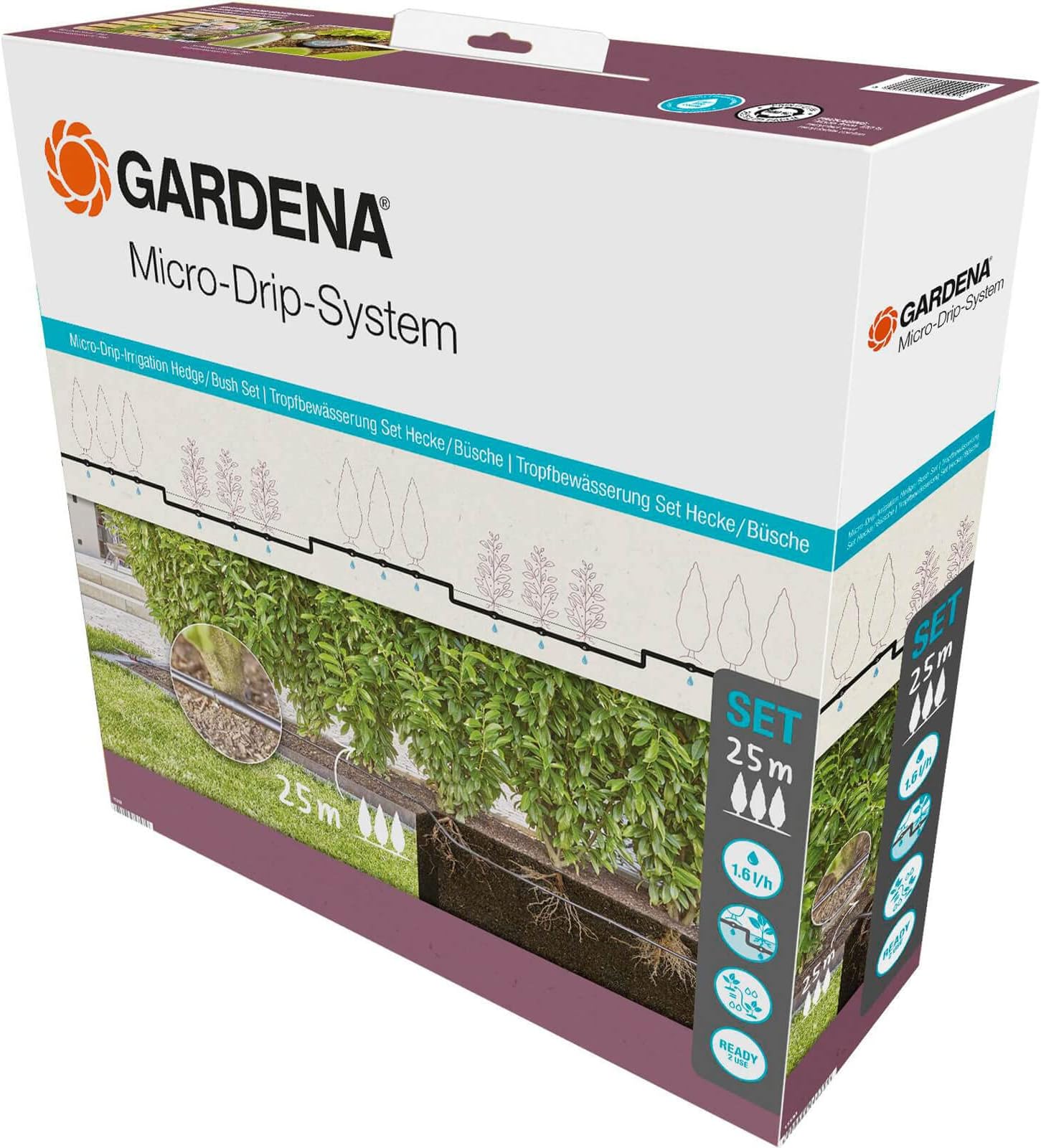 Gardena Micro-Drip-System Drip Irrigation Set Hedges/Bushes (25 m ...