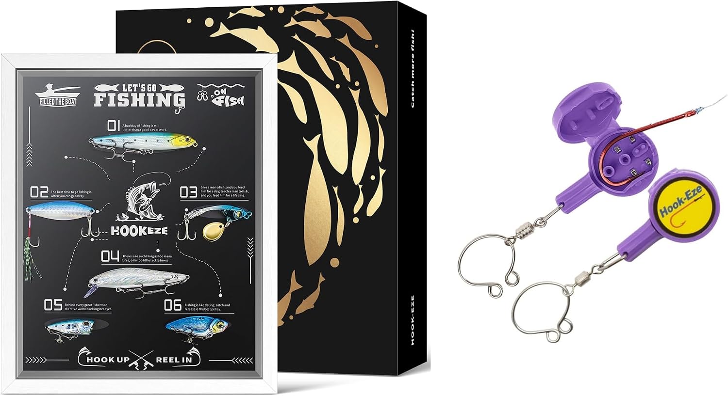Amazon.com : HOOK-EZE Fishing Knot Tying Tool, Fishing Lures Shadow Box ...