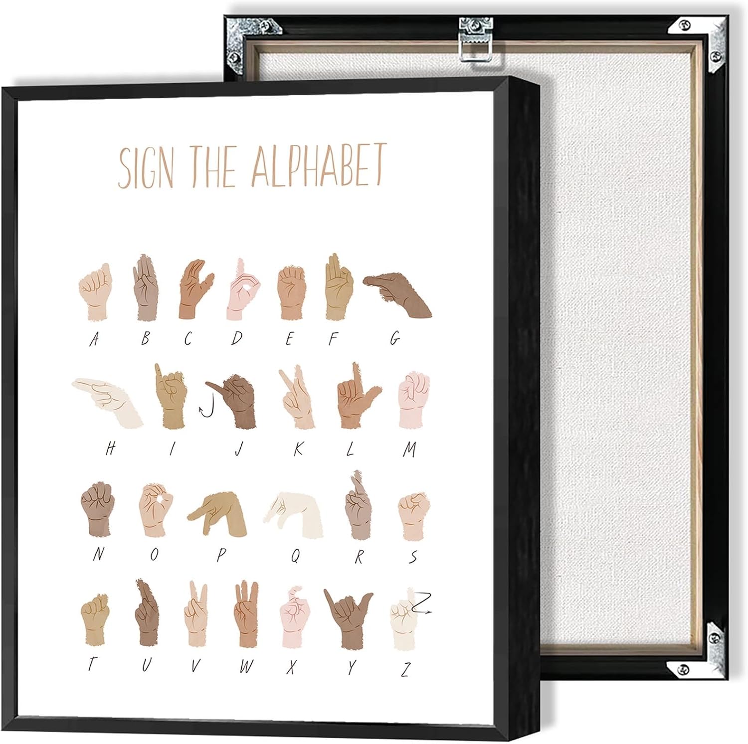 Amazon.com: Liyark Retro Sign Language Alphabet Educational Posters ...