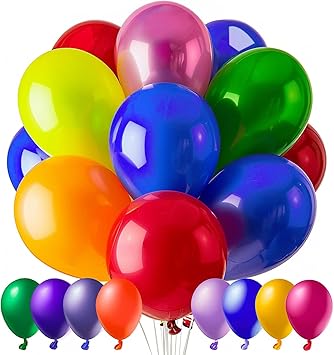 Amazon.com: 100 PCS Balloons, 12 Inch Assorted Colors Balloon & 10 ...