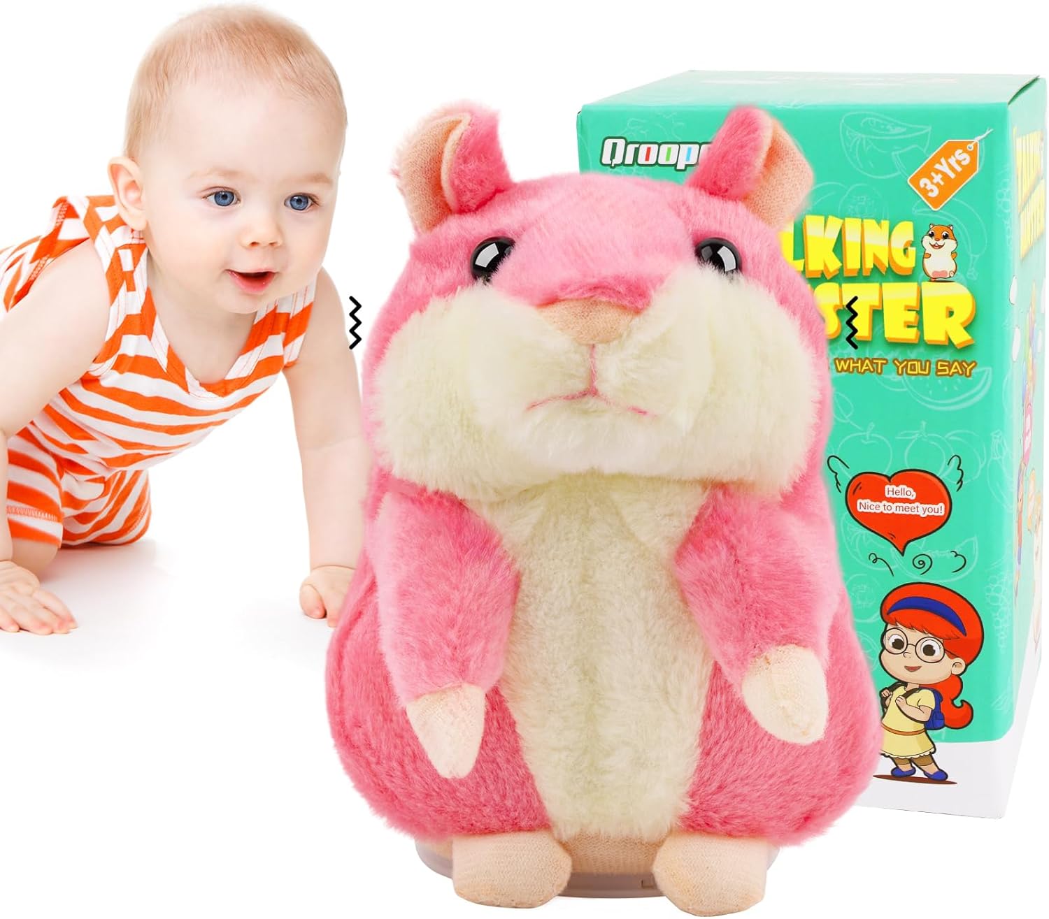 Amazon.com: Qrooper Baby Toys Talking Hamster, Repeats What You Said ...