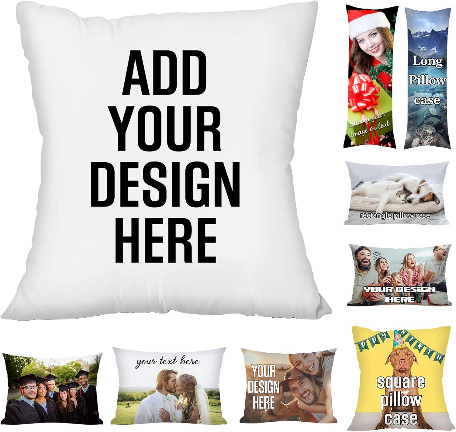 Amazon.com: GBVllexuii Custom Pillow Case Cover with Picture Text ...