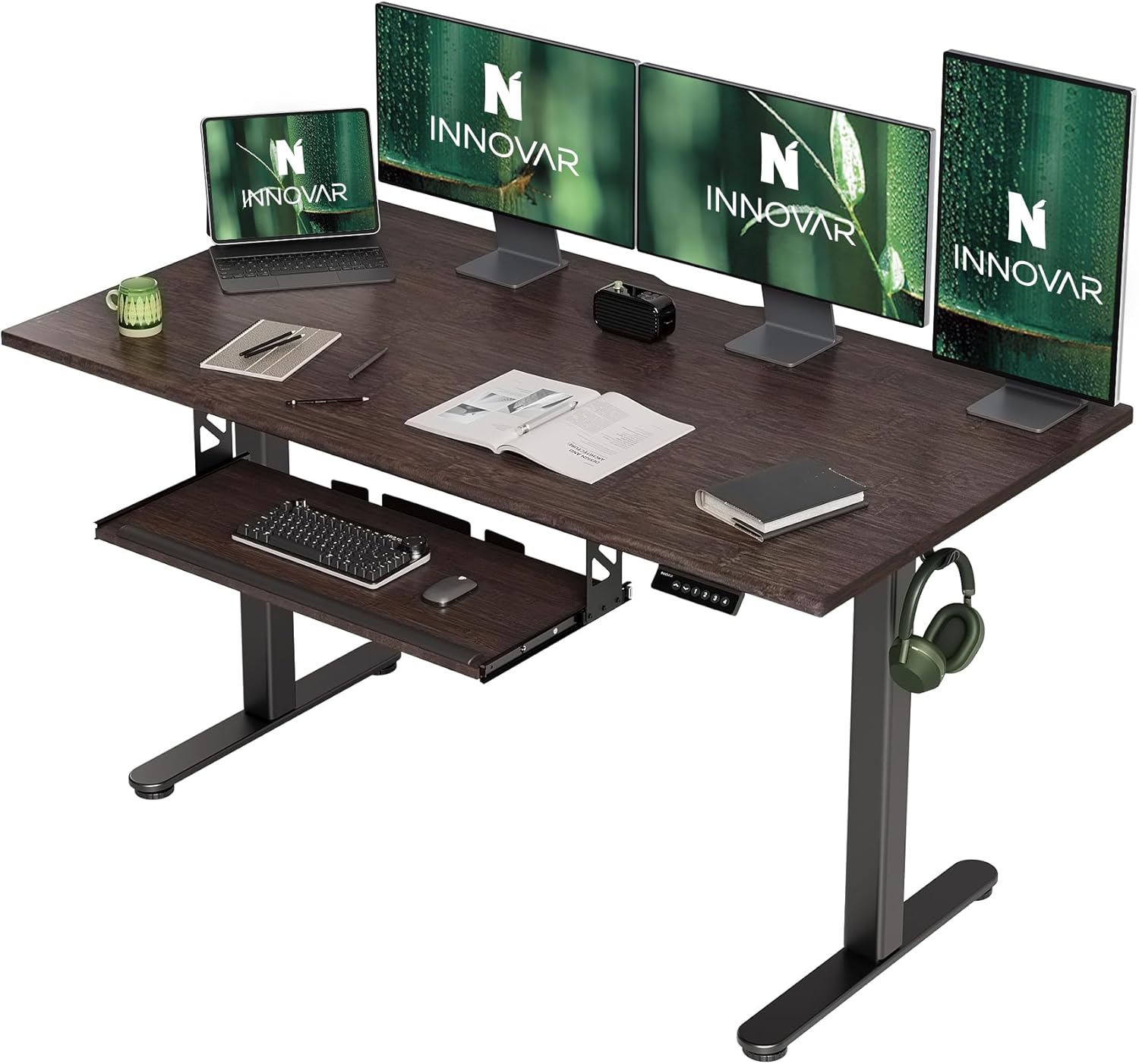 Amazon.com: INNOVAR Bamboo Electric Standing Desk, 55×24 Inch ...