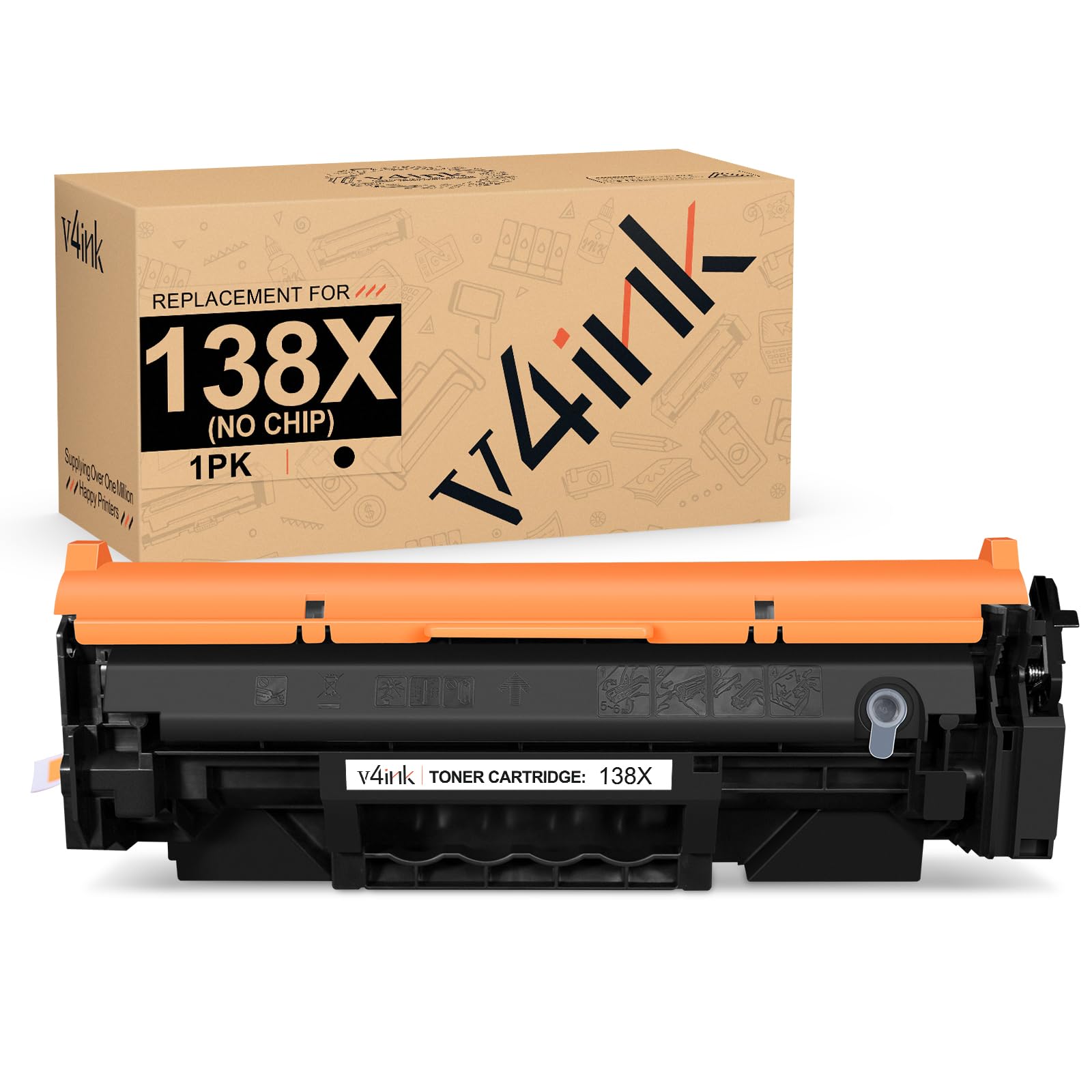 Amazon.com: v4ink 138X NO CHIP Toner Cartridge Compatible Replacement ...