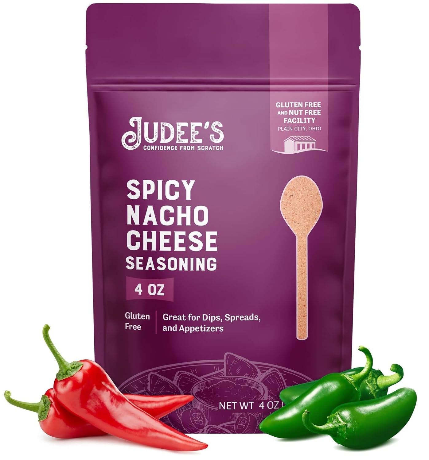 Amazon.com : Judee's Spicy Nacho Seasoning 4 oz - Great for Salad ...