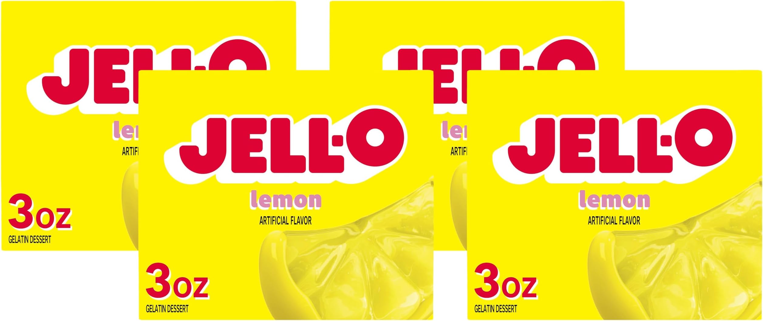 Amazon.com : Jell-O Lemon Gelatin Dessert Mix, 3 oz Box (Pack of 4 ...