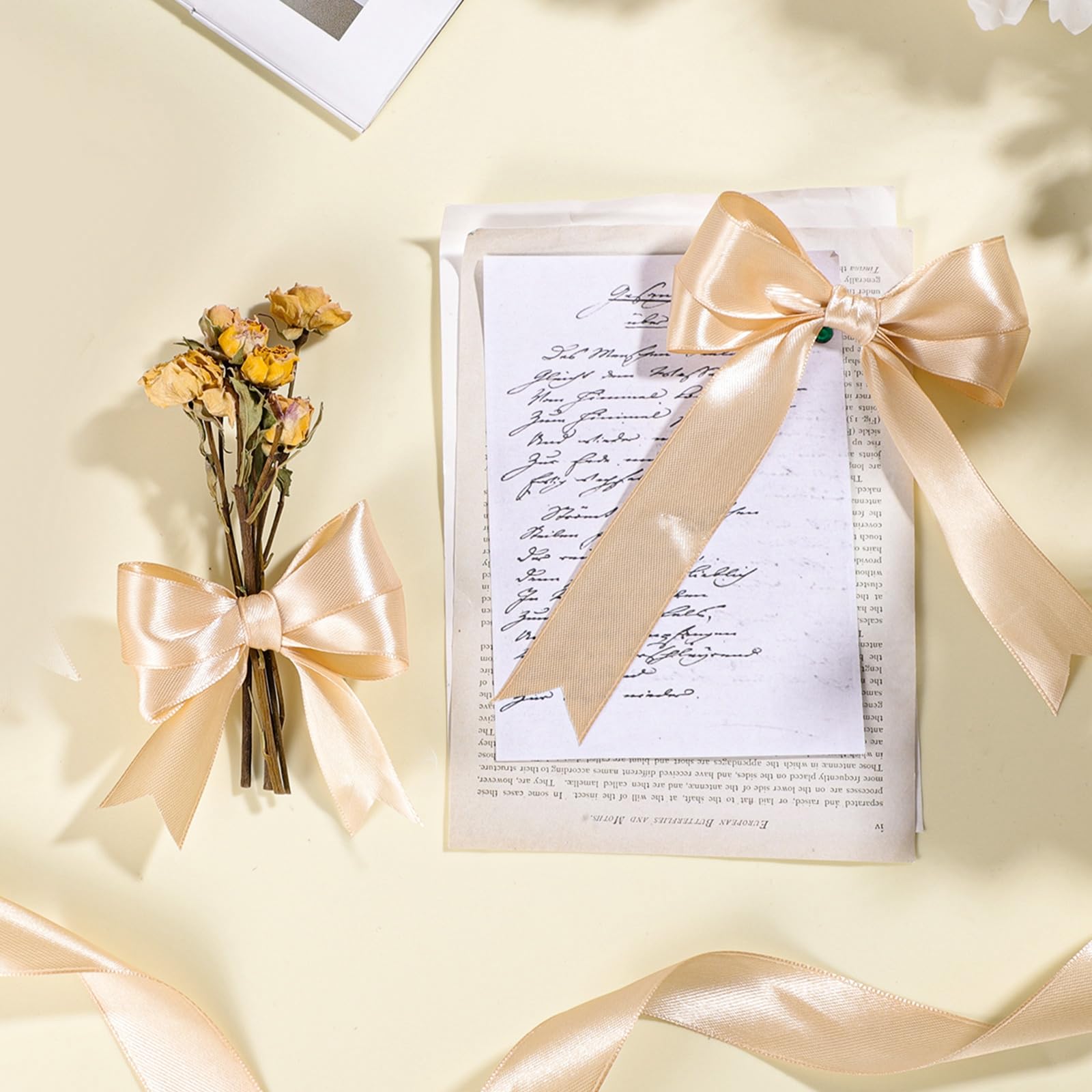 Snapklik.com : Double Faced Champagne Gold Ribbon 60 Yards 1 Inch ...