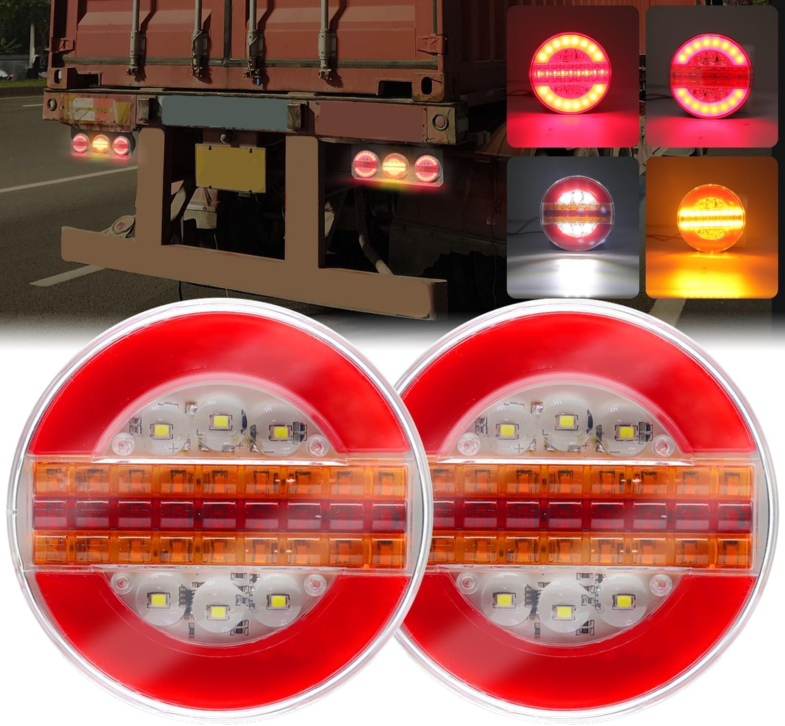 Amazon.co.jp: MGM Tail Lamp Round Multifunction Position Lamp Brake ...