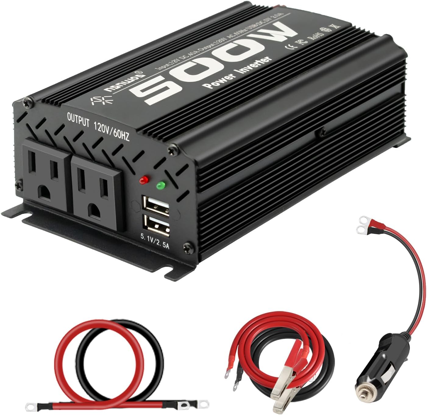 Amazon.com: MKLIHFD 500W Power Inverter DC 12V to 110V AC Car Inverter ...