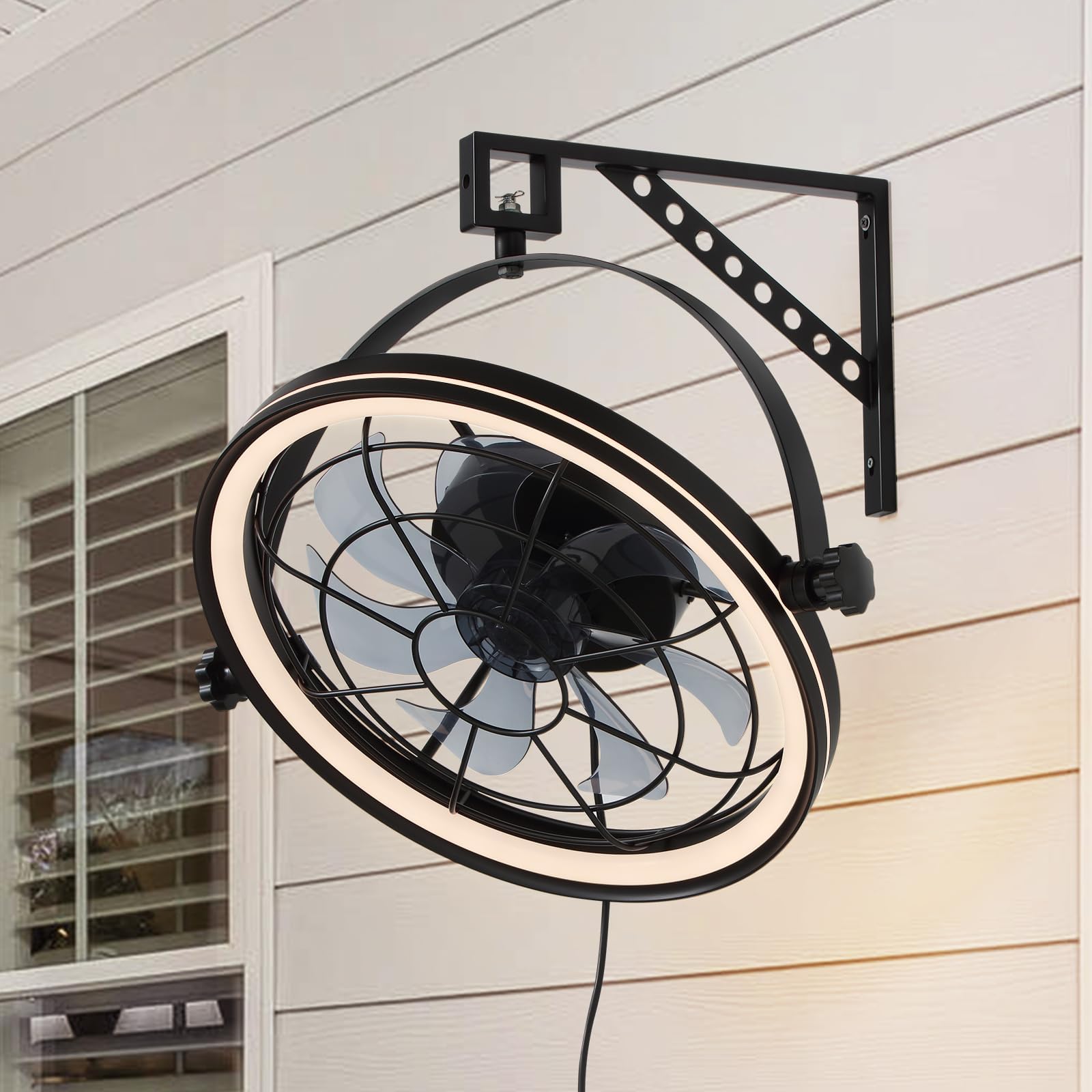 Amazon.com: Siljoy 21 Inch Wall Mount Fan, Garage Ceiling Fans with ...