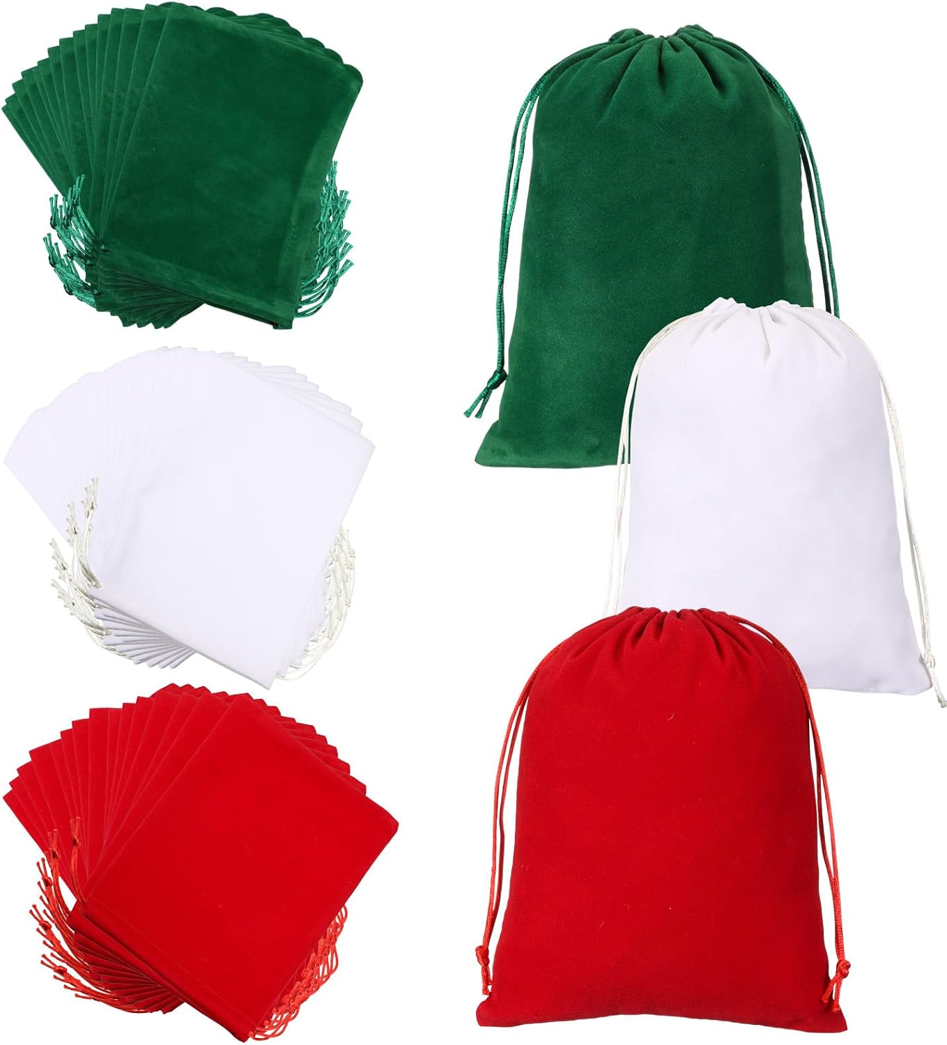 Amazon.com: SilTriangle 48 Pcs Christmas Drawstring Gift Bags Bulk ...