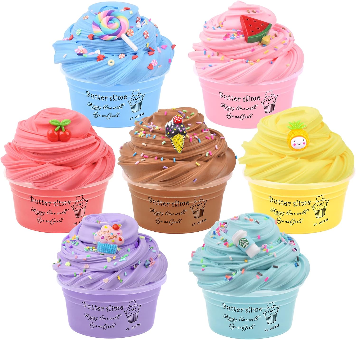 Mini Butter Slime Set,7 Pack Schleim Kinder Make Your Own Slime Kit ...