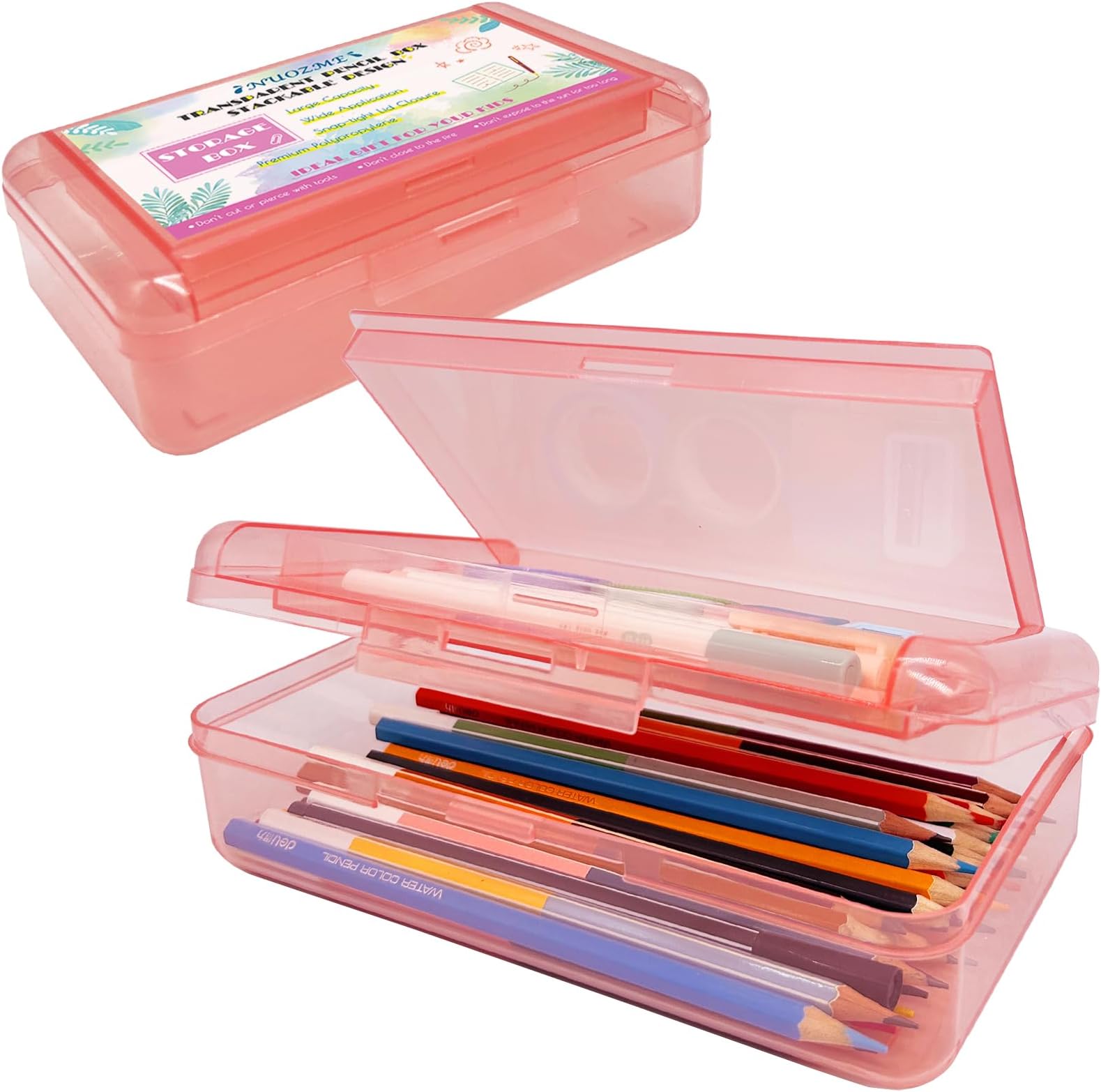 Amazon.com: It's Academic Metallic pencil Case Box, Hard Plastic ...