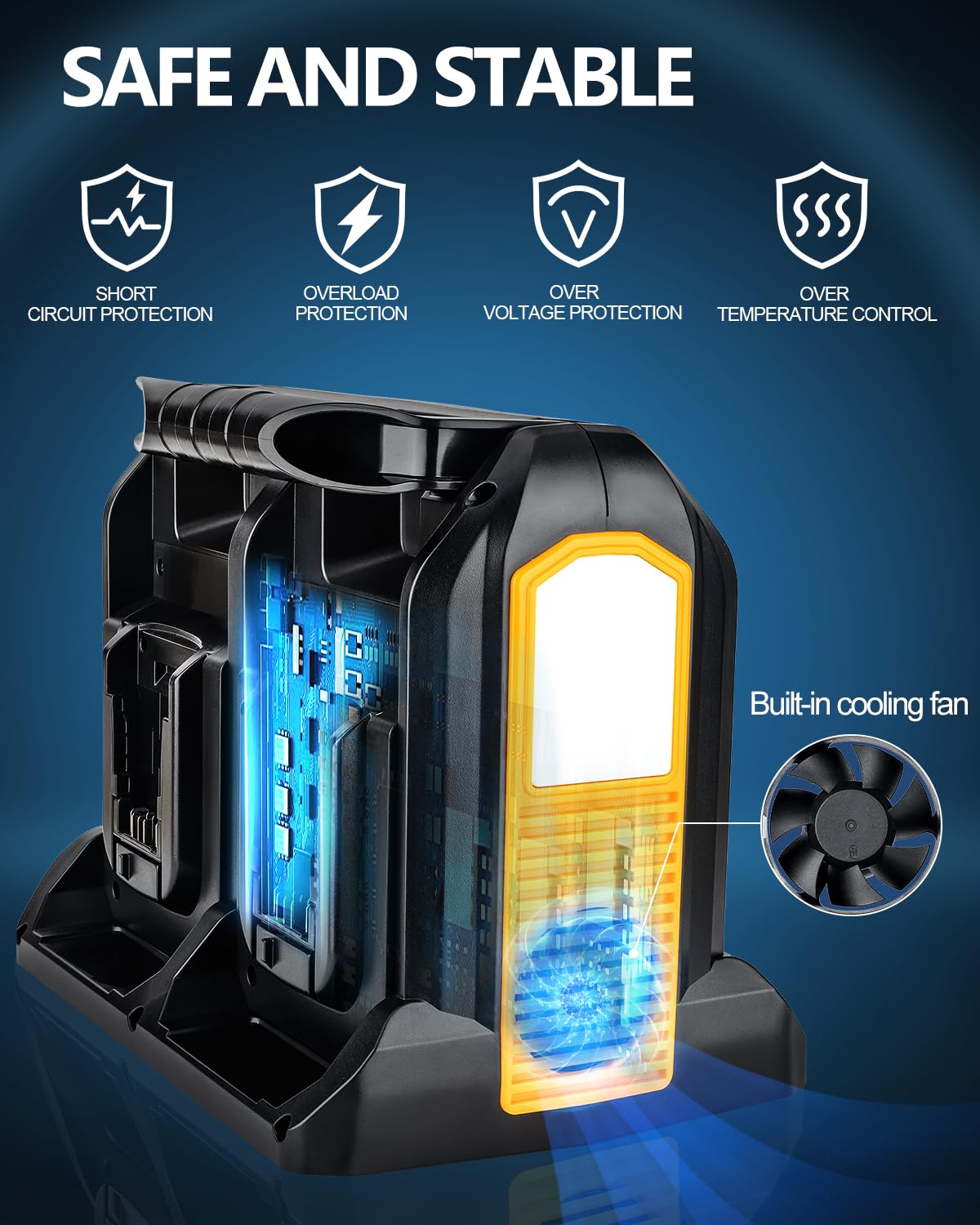 350W Power Inverter for Dewalt 20v 60v Battery, 4-Ports DC 20V to AC ...