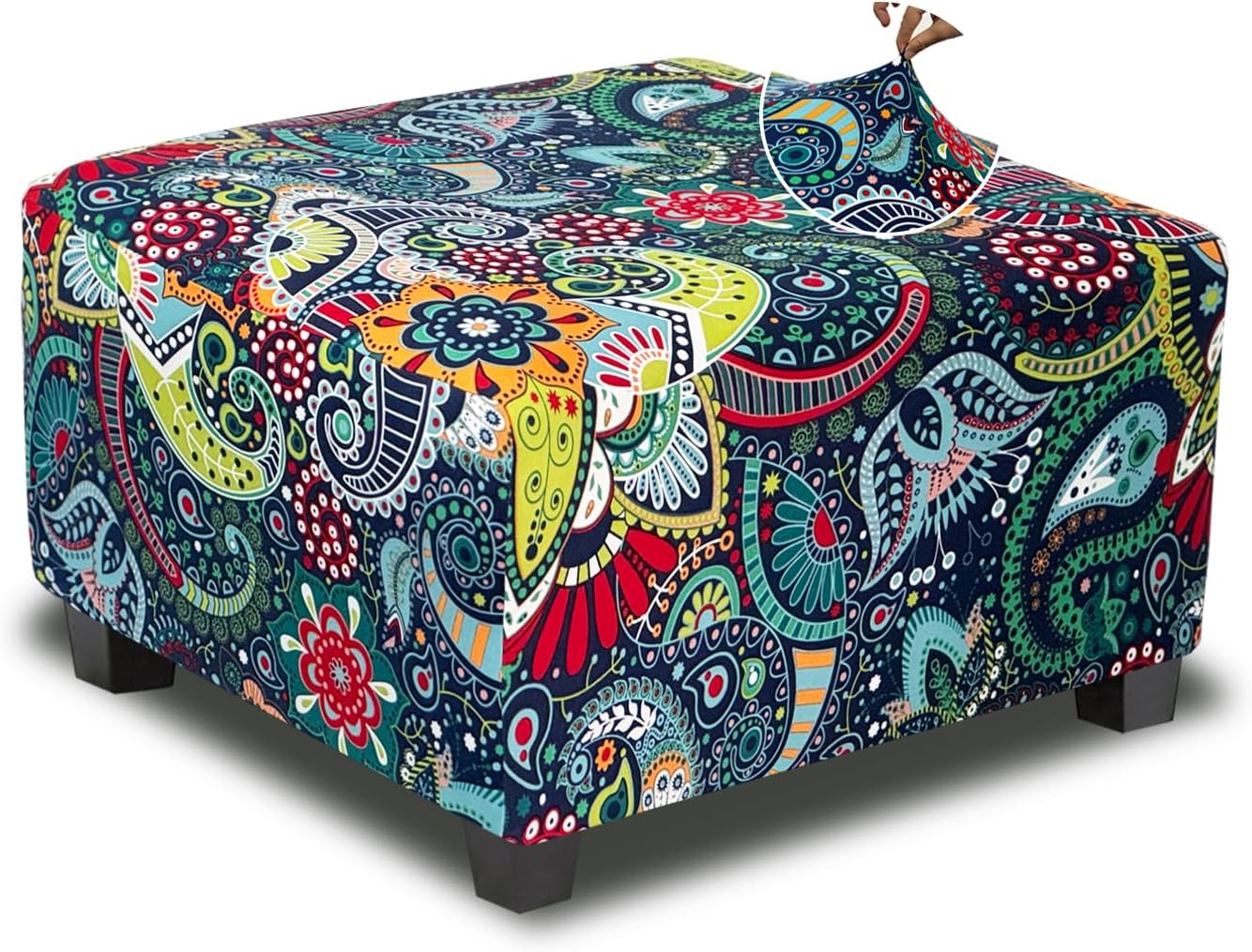 Amazon.com: HFCNMY Ottoman Cover Square,Stretch Velvet Square Thick ...