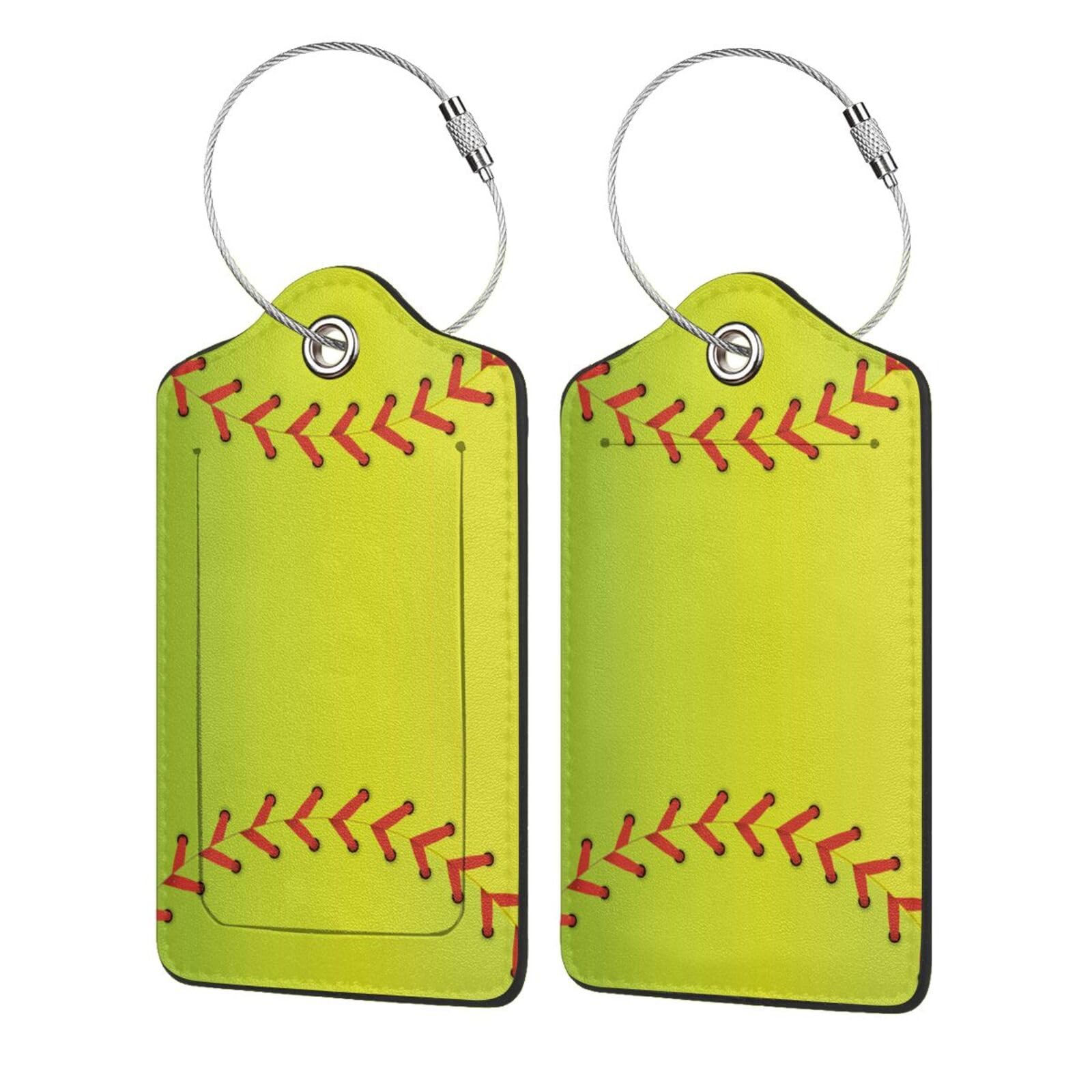 Amazon.com: Softball Luggage Tags for Suitcases Set of 2 Leather ...