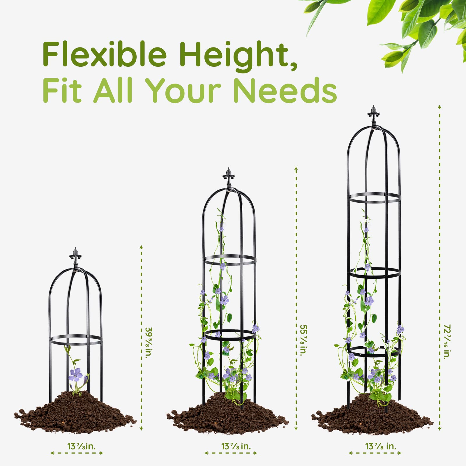Snapklik.com : Idzo 100% Metal Obelisk Trellis For Climbing Plants ...