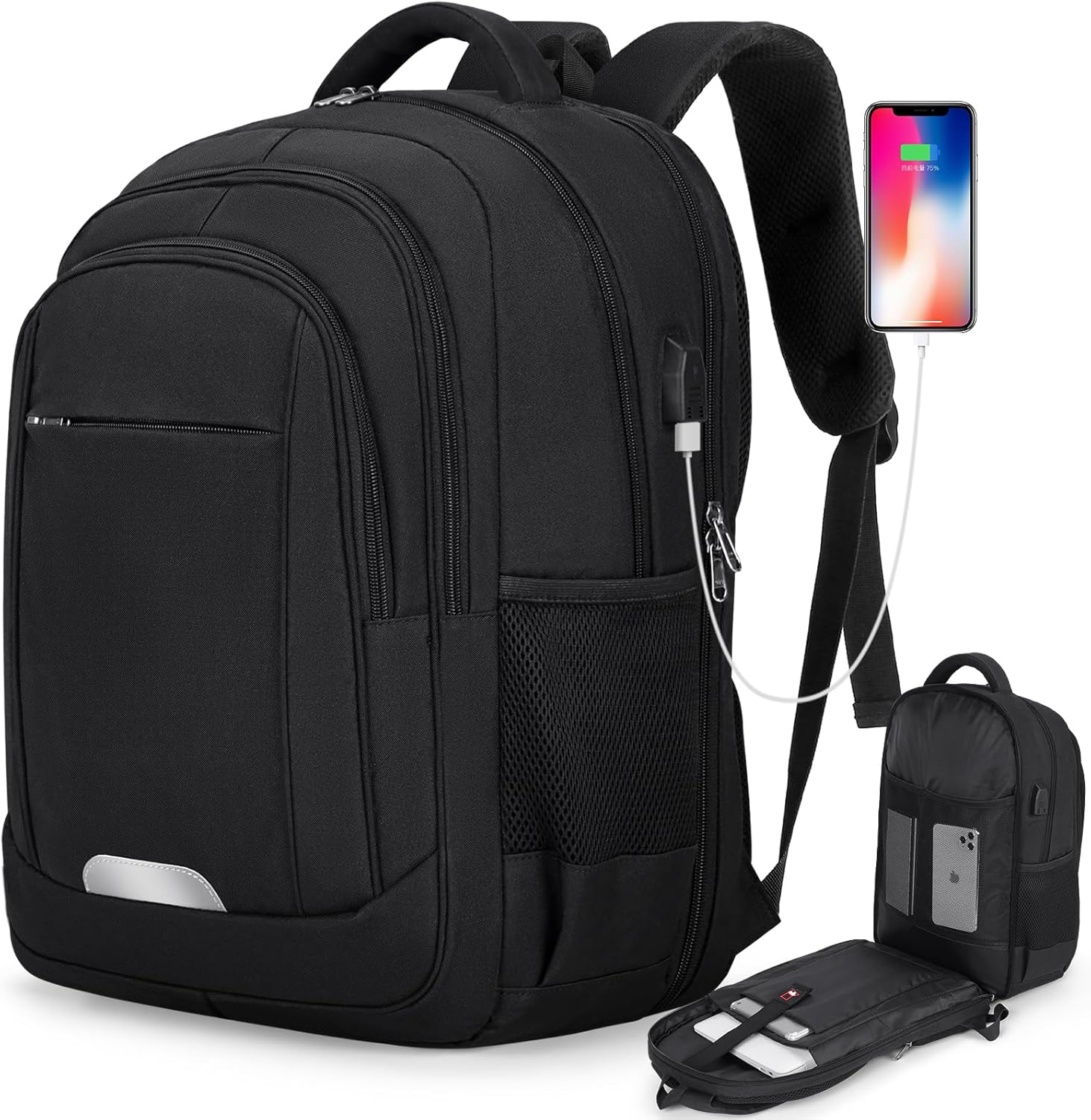 Mochilas para Laptop 15.6 Pulgadas Impermeable para Antirrobo USB ...