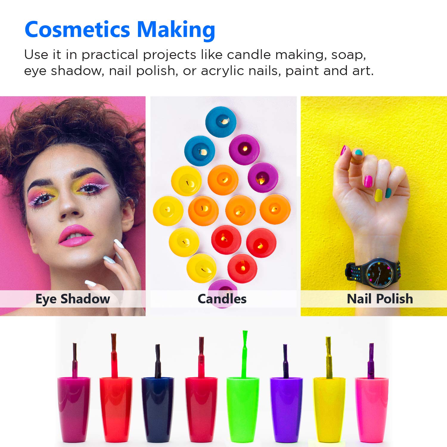 Snapklik.com : Rolio - Fluorescent Neon Powder - 12 Jars Of Pigment For ...