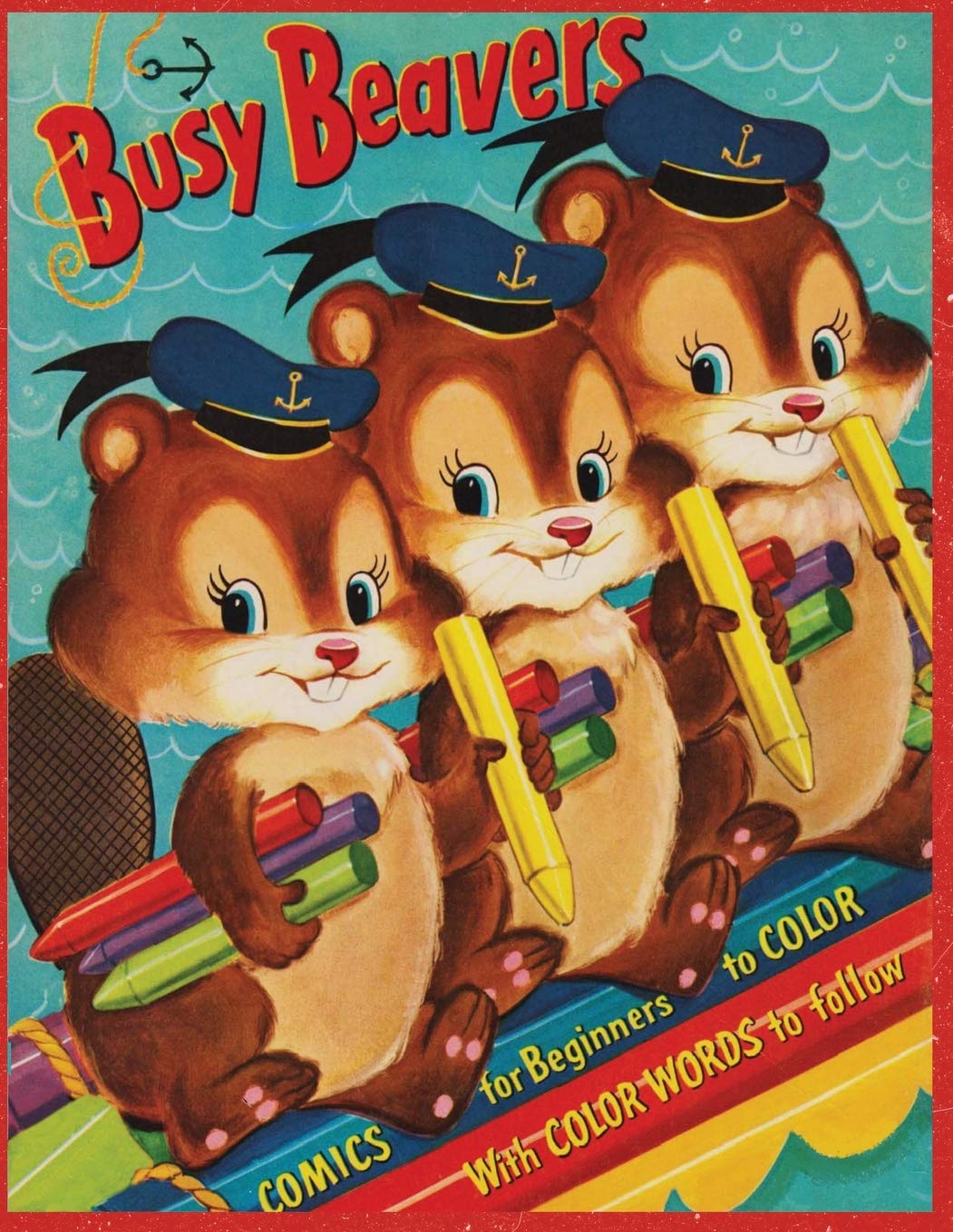 Buy Busy Beavers: A Vintage Coloring Book with Comics for Beginners to ...