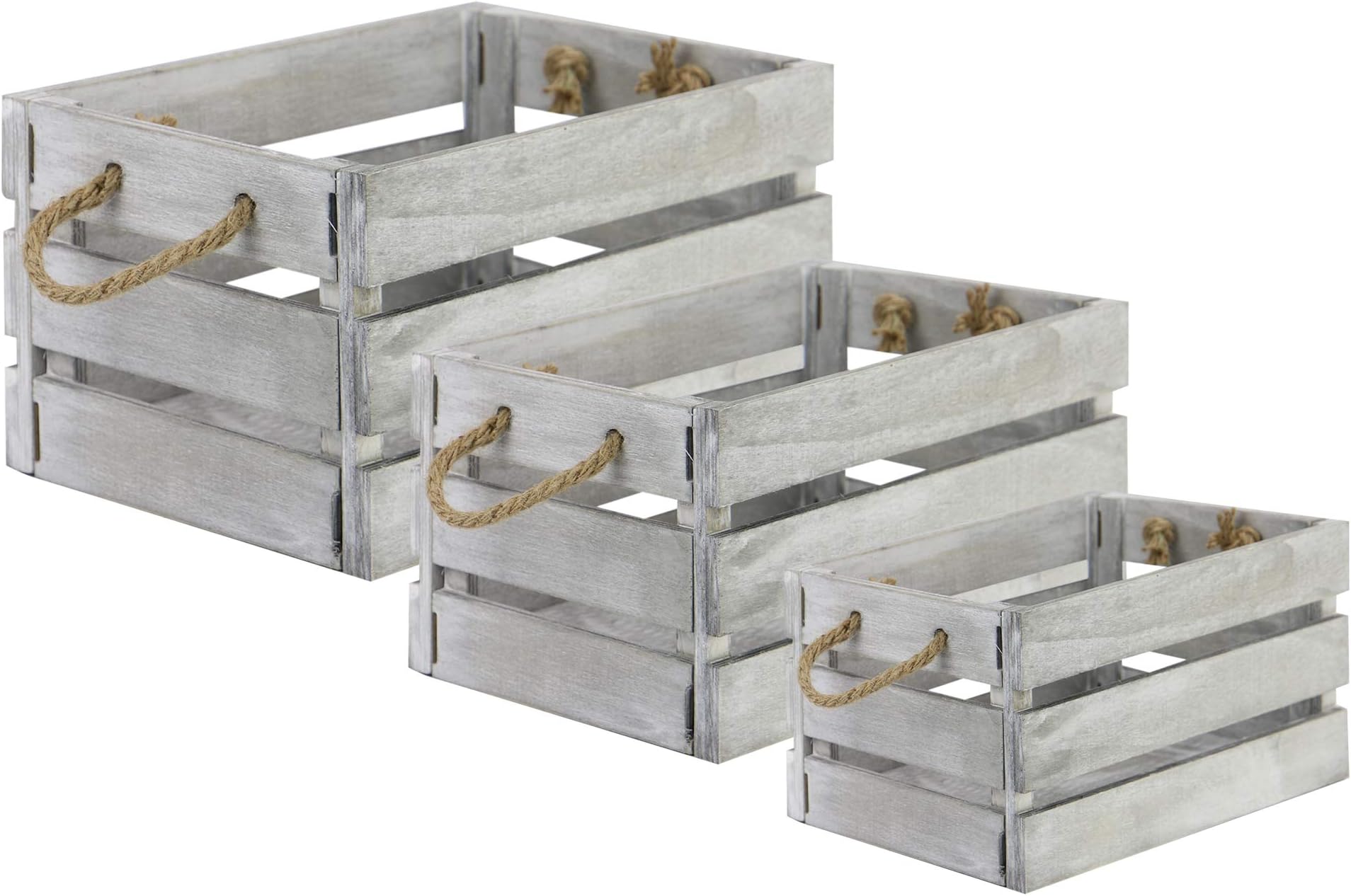 BELLE VOUS Unfinished Wooden Storage Box (Set of 3) - Small, Medium ...