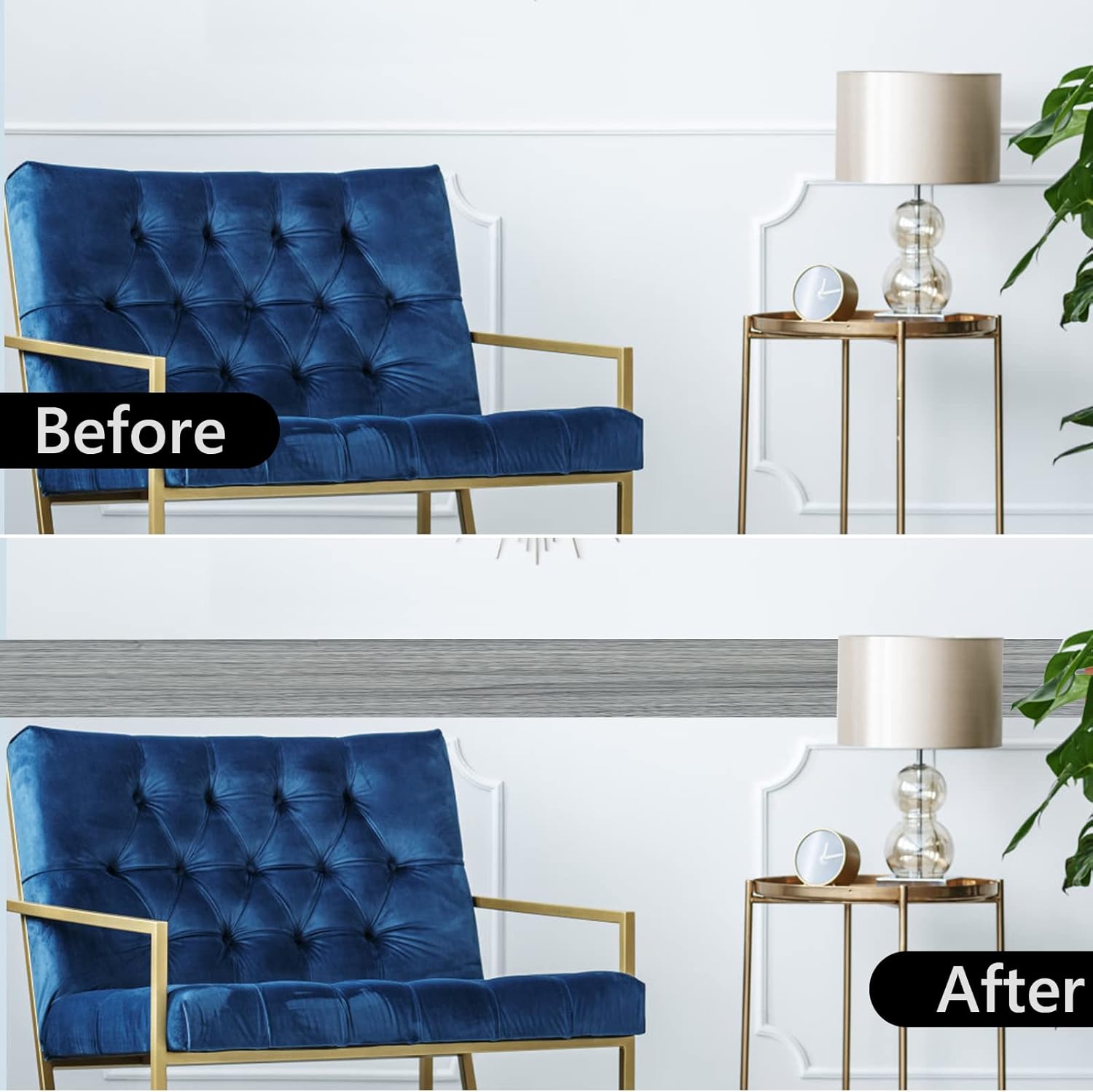 Buy Flexible Wall Baseboard Moulding Trim, Peel and Stick Rubber Wall ...