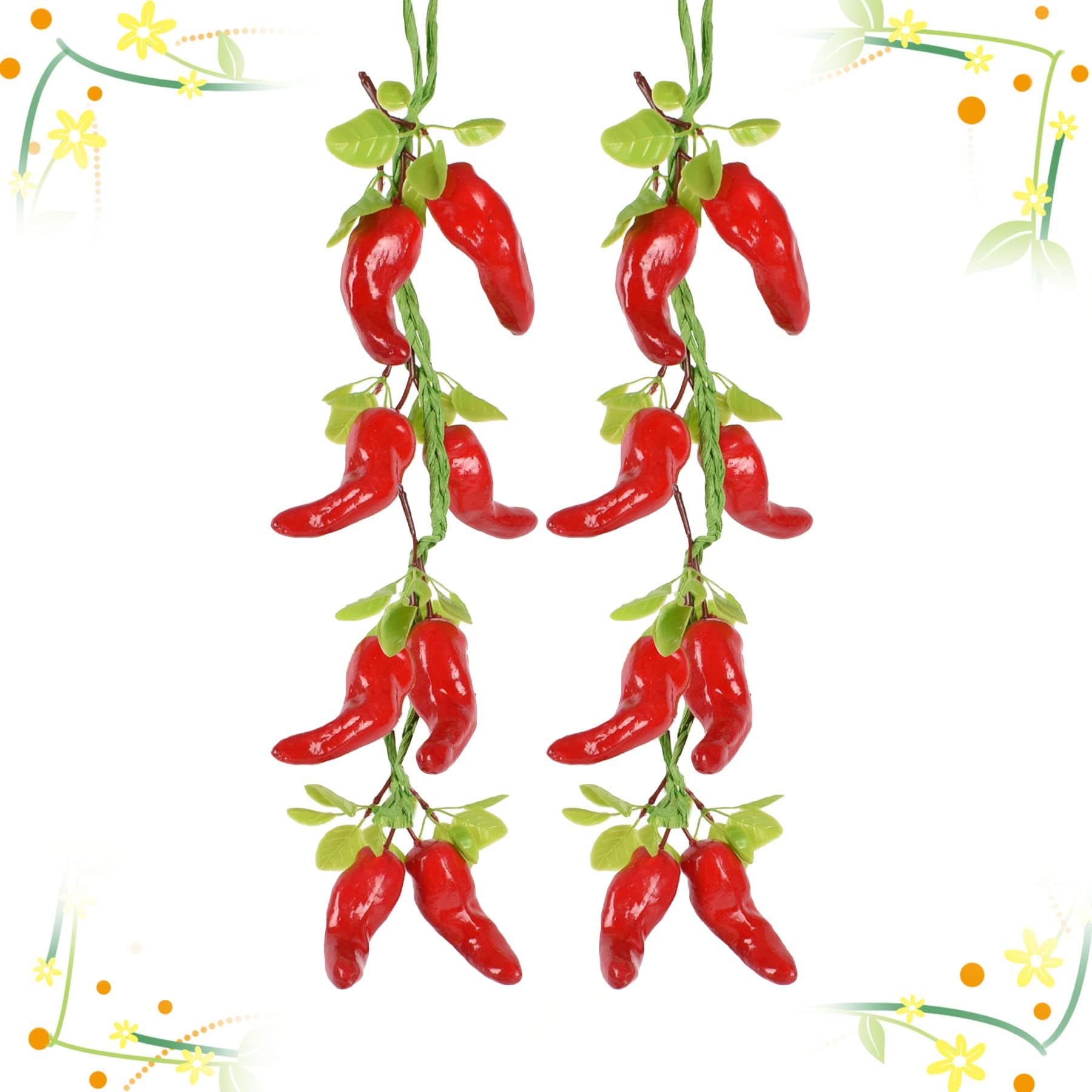Amazon.com: Happyyami 5pcs Artificial Chili Peppers Red Pepper Strings ...