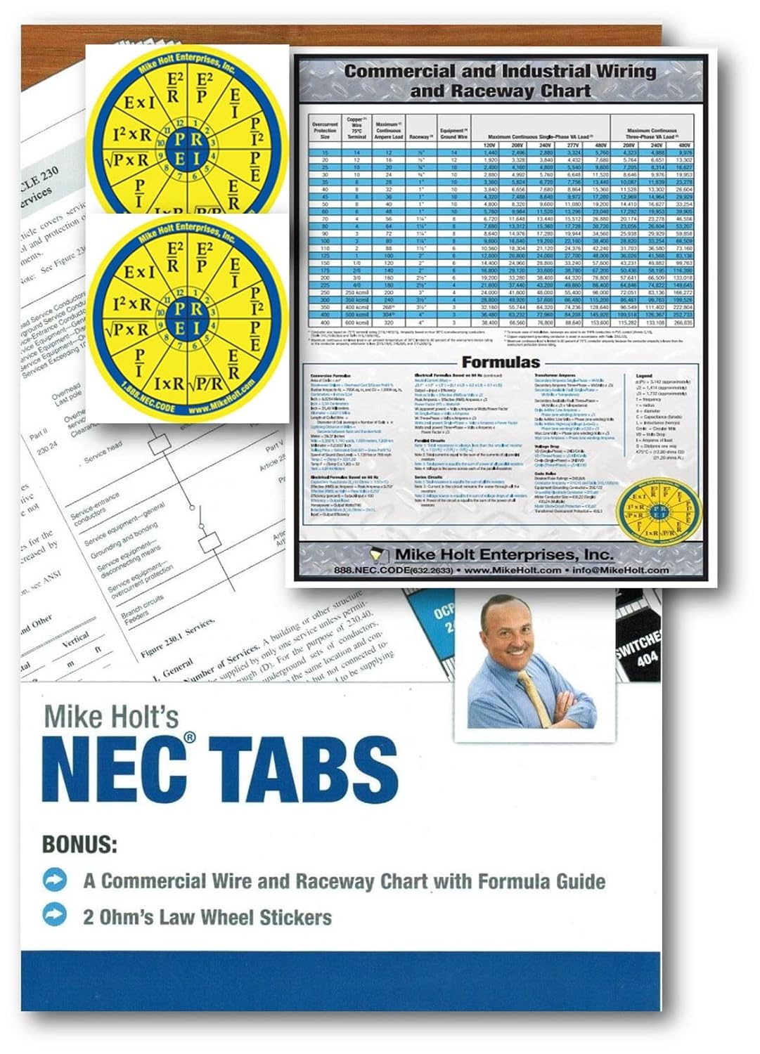 Mike Holt's NEC TABS (Color Coded) with Ohm's Law Stickers and Wire ...