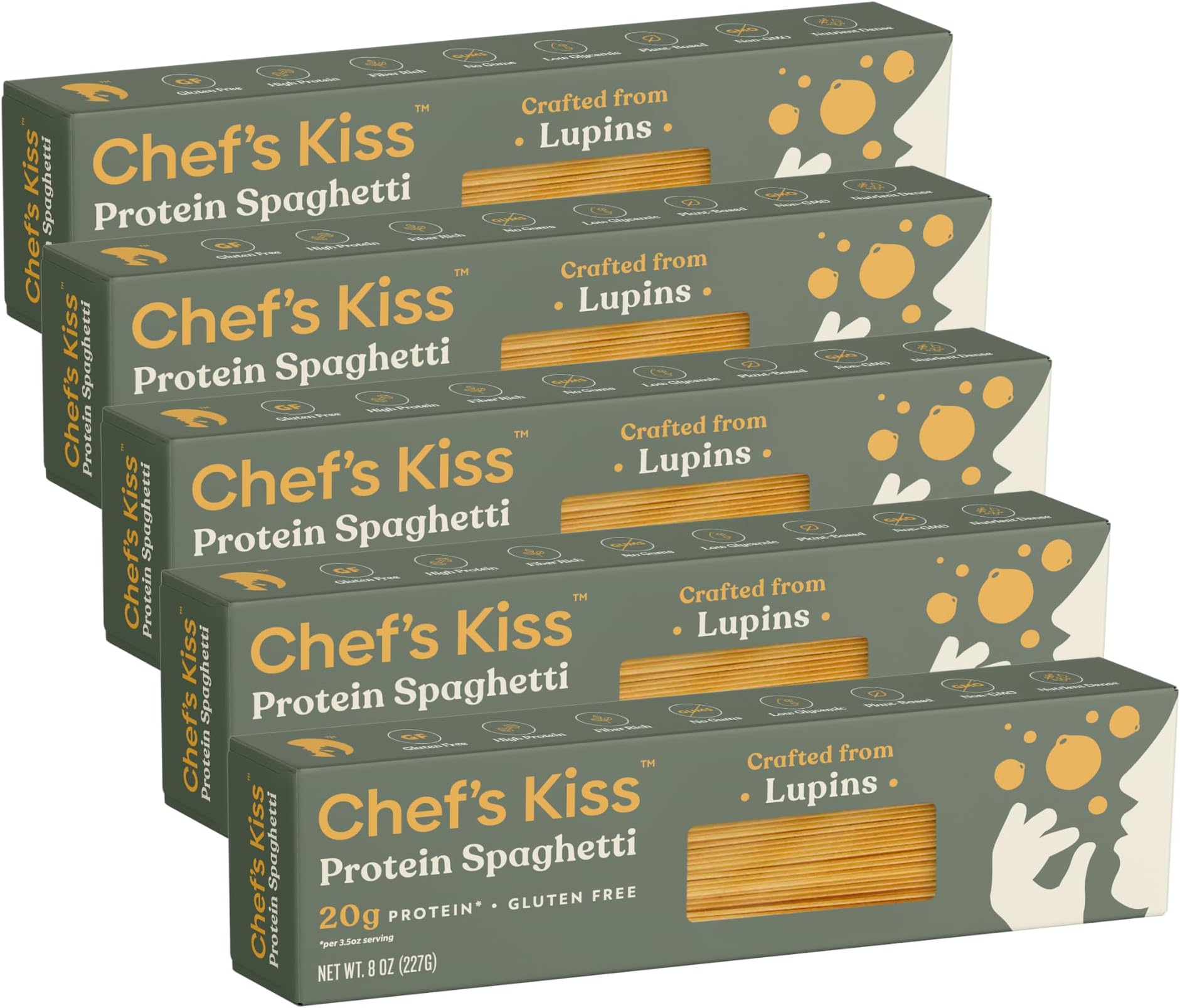 Amazon.com : Chef's Kiss Lupin Protein Spaghetti – High Protein (20g ...