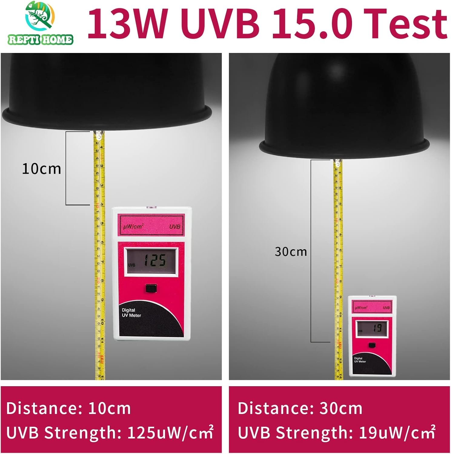 REPTI HOME Luz de reptil UVB 150 bombilla UVA UVB de 13 W para reptiles lámpara de terrario ...