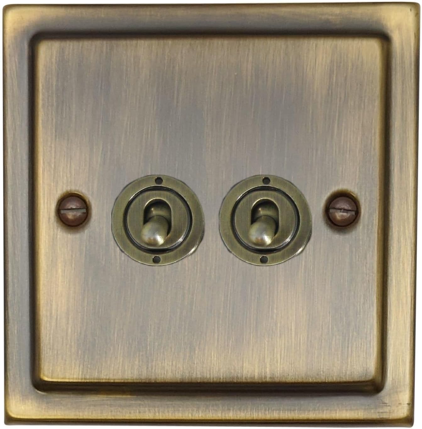 Toggle Dolly Light Switch 2 Gang - Victorian - Antique Brass - 10 Amp 2 ...