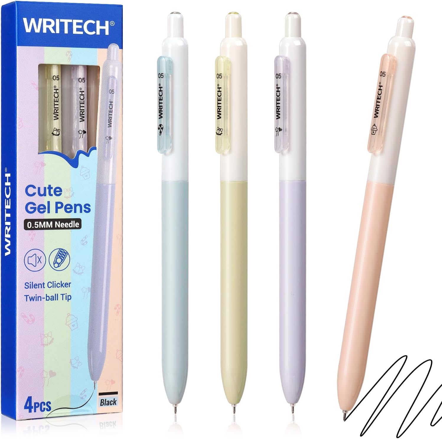 Amazon.com: WRITECH Gel Pens Fine Point: 0.5mm Retractable Fine Point ...