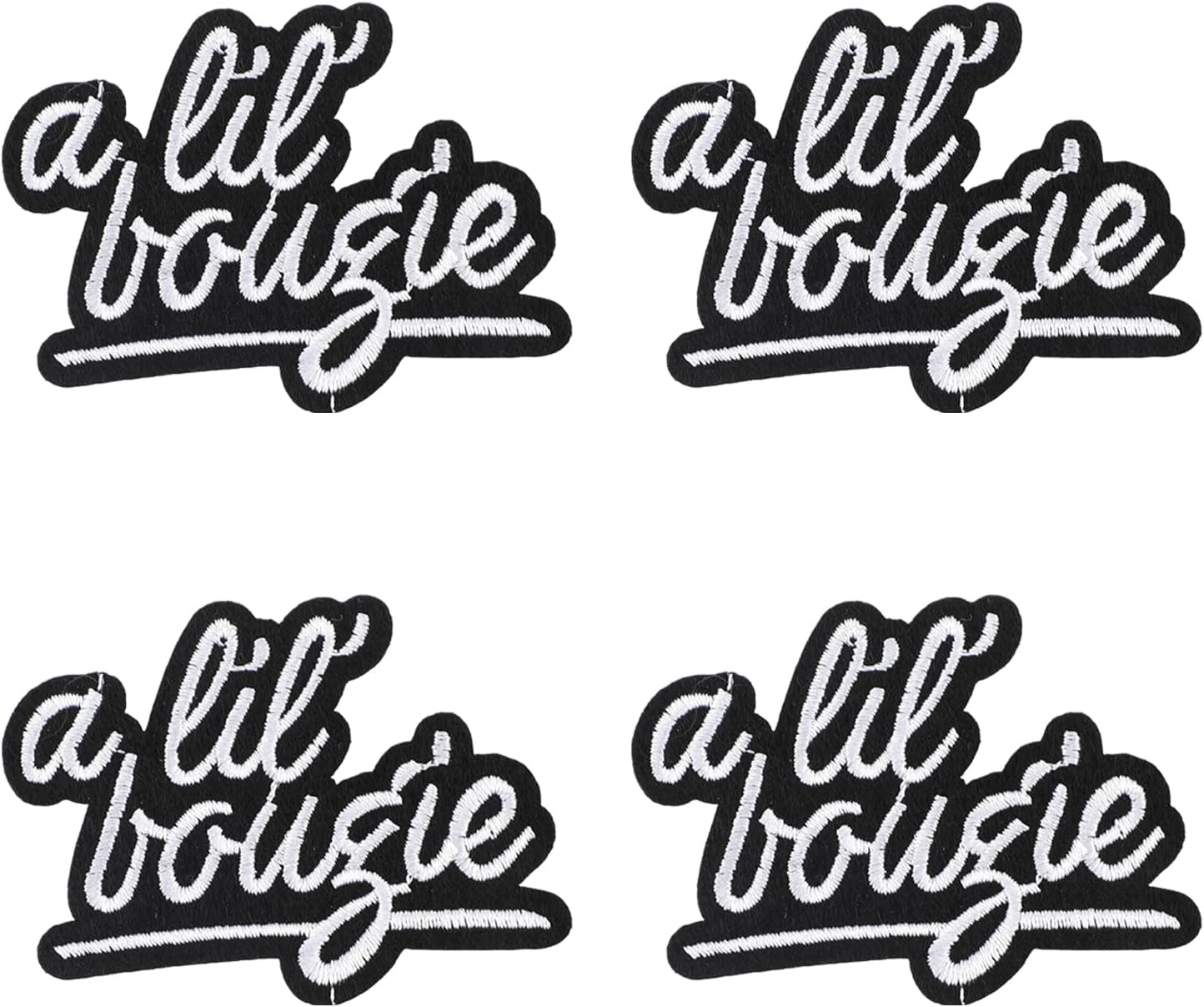 Amazon.com: 15Pcs A Lil' Bougie Iron On Patches, Black and White ...