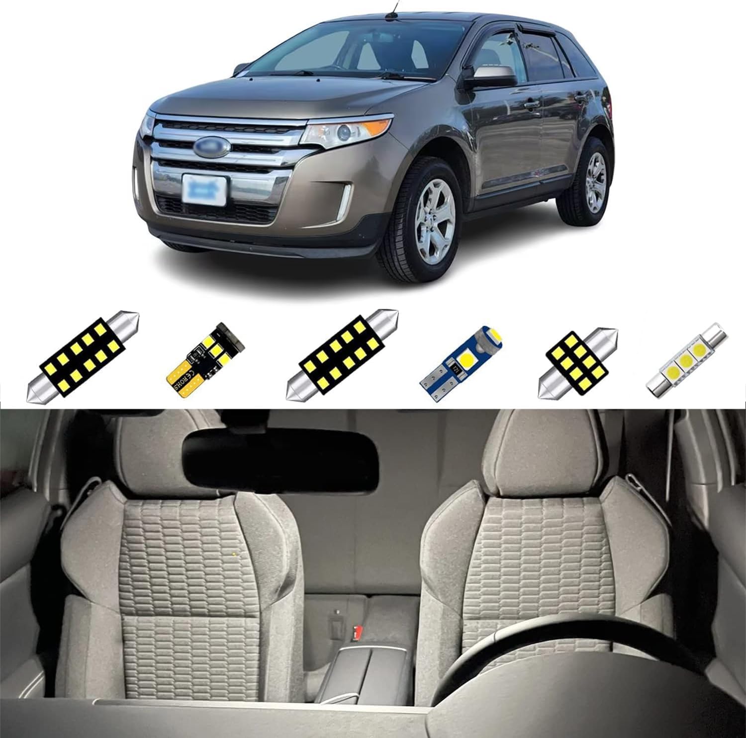 Amazon.com: XFLHEHD 10Pcs Edge Interior LED Light Kit Compatible with ...