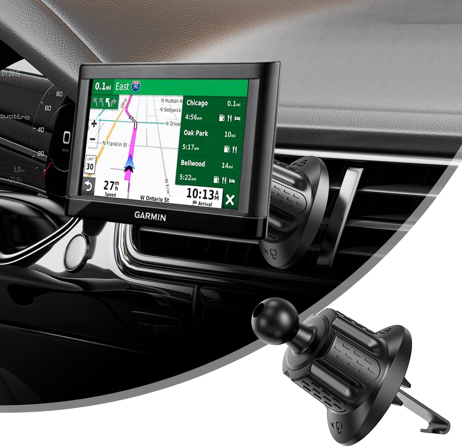 Amazon.com: iGoevo GPS Car Mount for Garmin GPS, Sturdy Air Vent GPS Holder for Car Upgraded ...