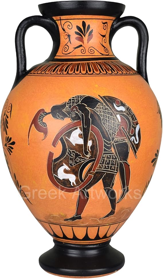 Ajax Carrying The Body of Achilles Amphora Vase Ancient Greek Pottery Ceramic Exekias: Vases ...