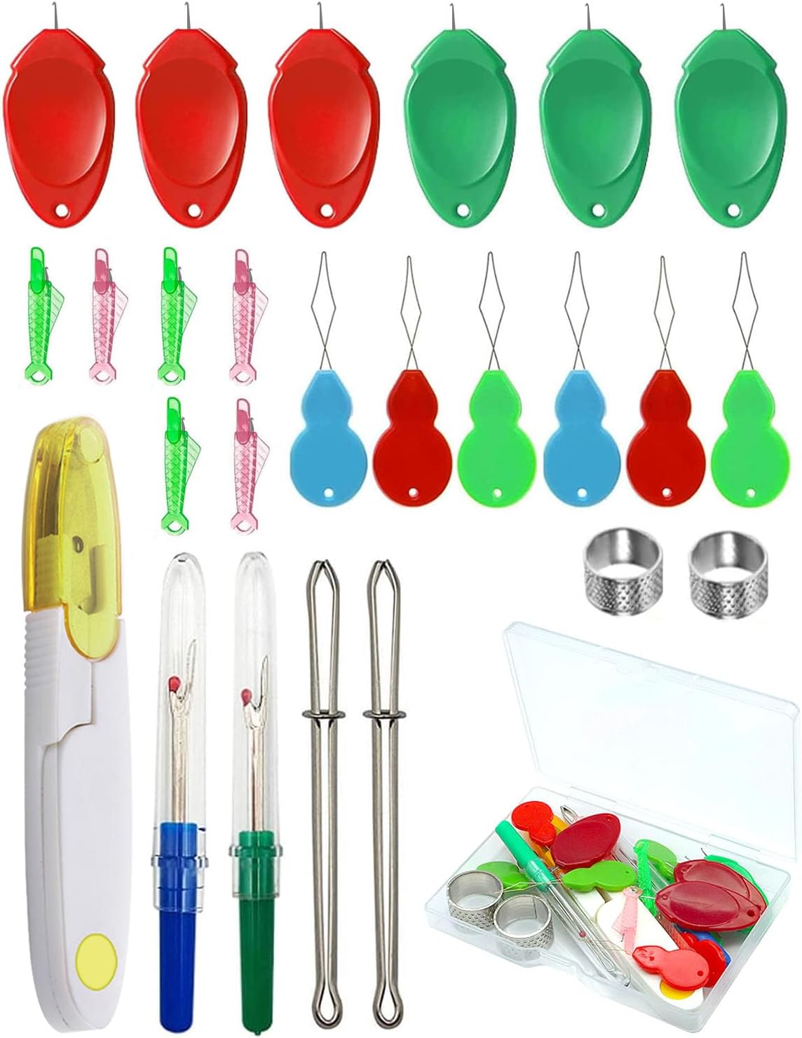 YEQIN 4Pcs Needle Threader,Verlock Serger Looper Threader/Needle ...