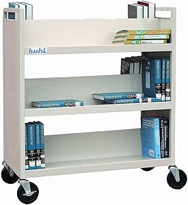 Amazon.com : Buhl Book Cart with Six Shelves, Double Sided, Putty Color ...