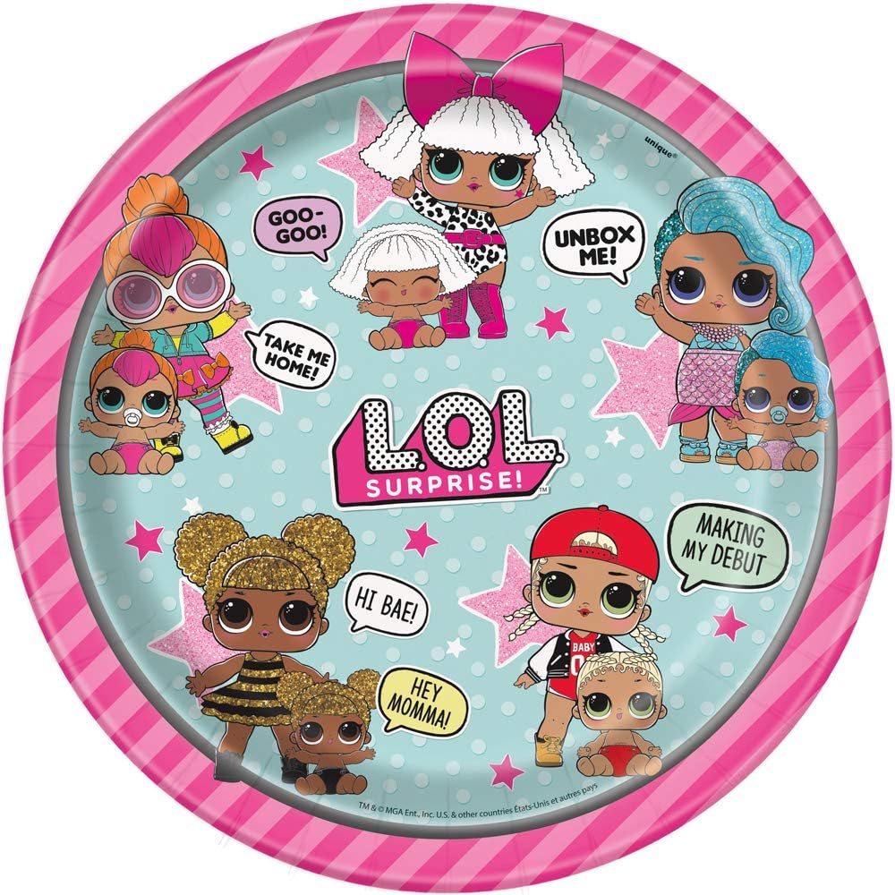 Amazon.com: Unique LOL Surprise Party Plates, 8 Ct., Multicolor, 9 ...